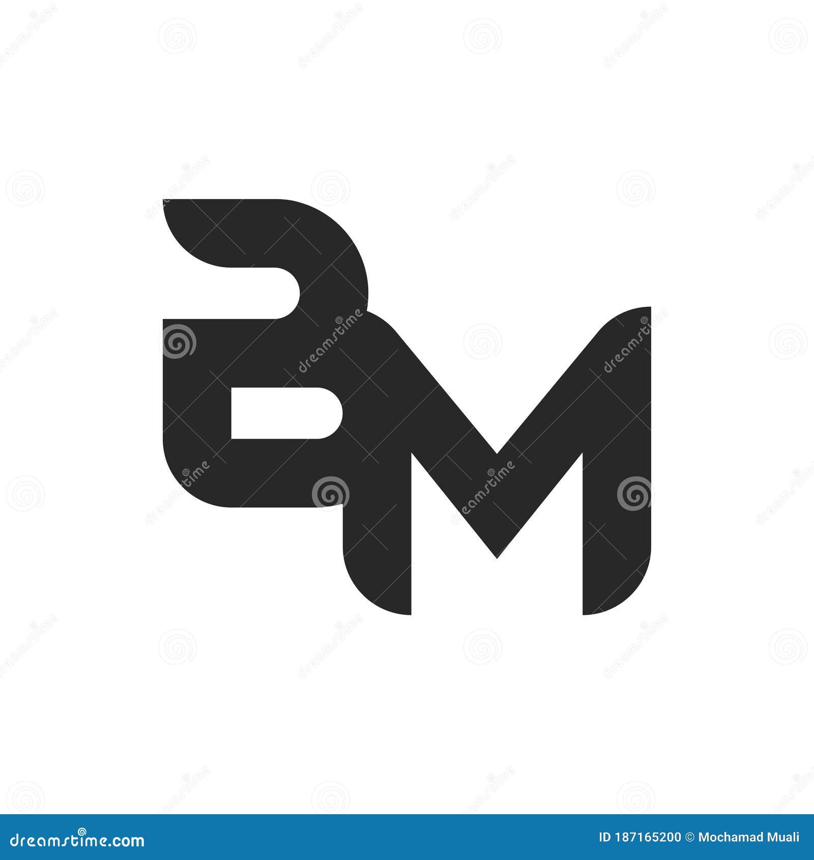 BM Letter Logo Design with Simple Style Stock Vector - Illustration of ...