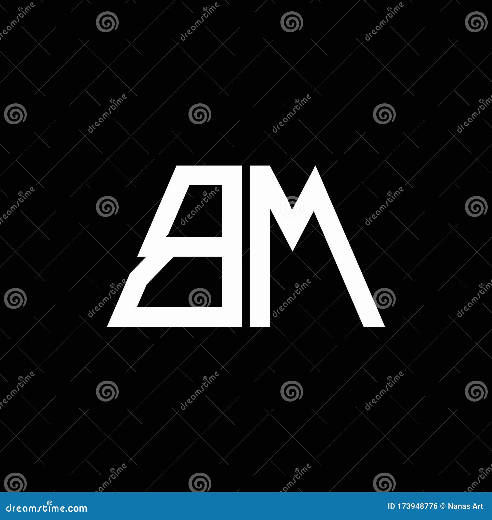 BM Logo Abstract Monogram Isolated on Black Background Stock Vector ...