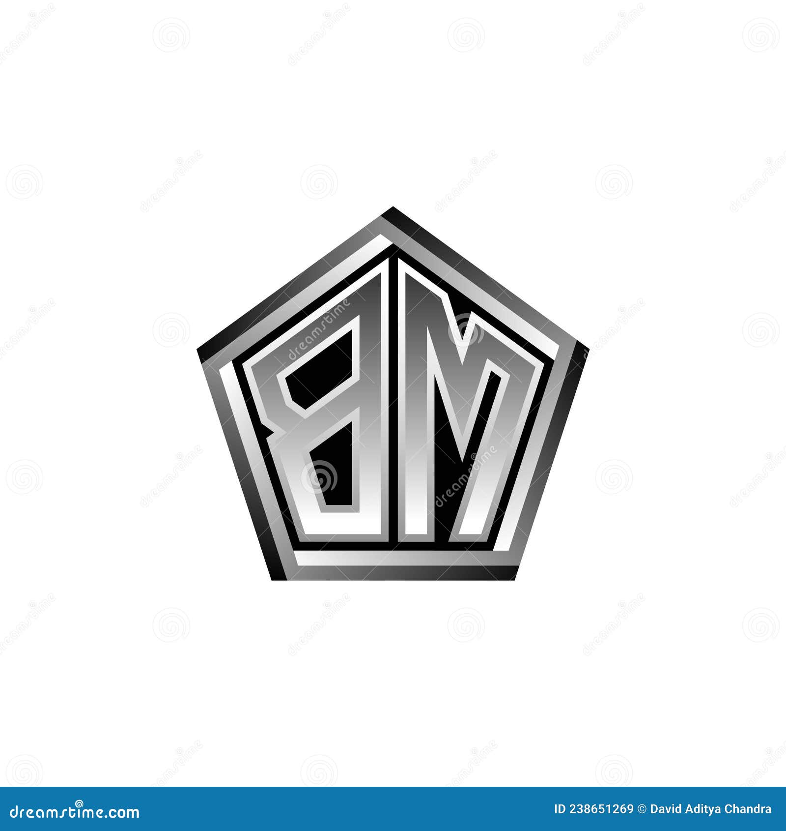 BM Logo Monogram Silver Geometric Modern Design Stock Vector ...