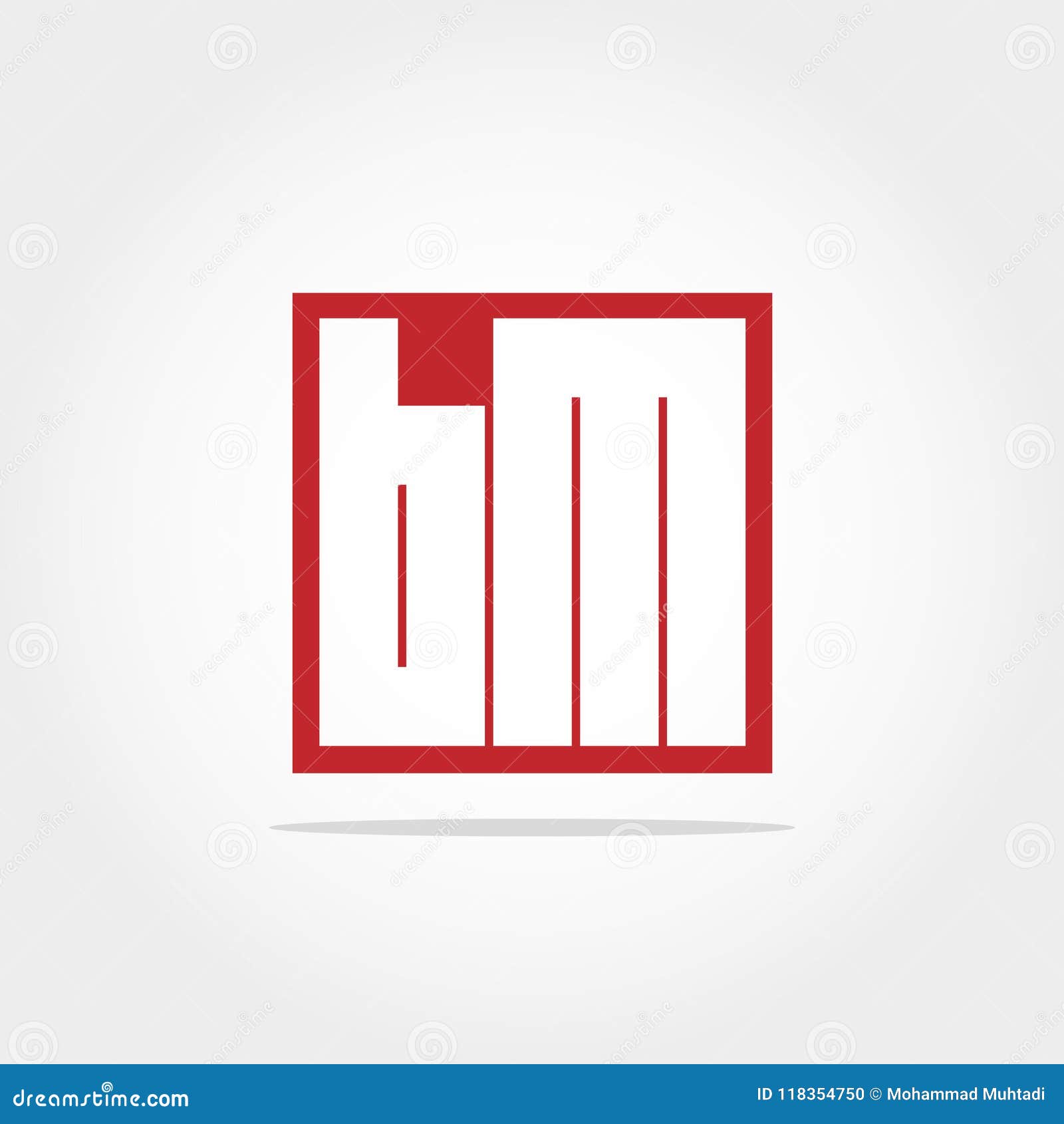 BM Logo Template Vector Design De La Letra Inicial Ilustración del ...