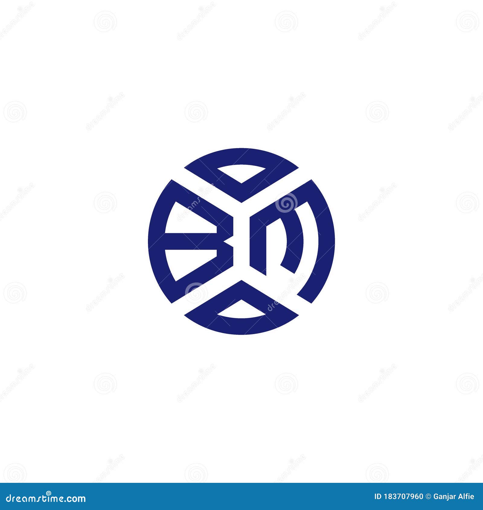 BM Monogram Logo with Abstract Shapes in Modern Style Stock Vector ...