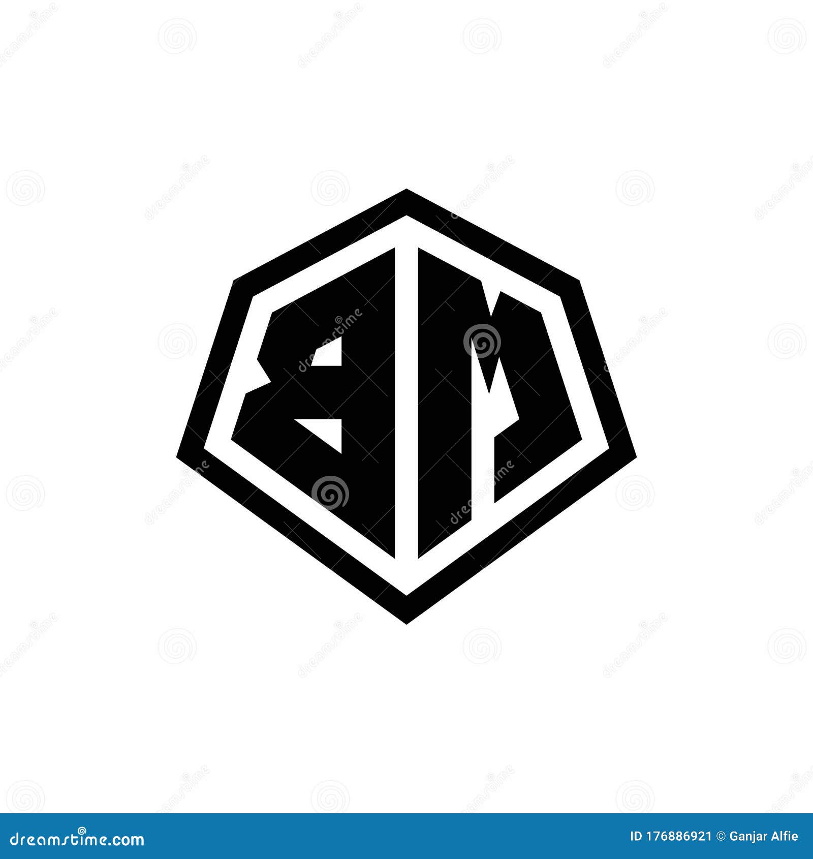 BM Monogram Logo with Hexagon Shape and Line Rounded Style Design ...
