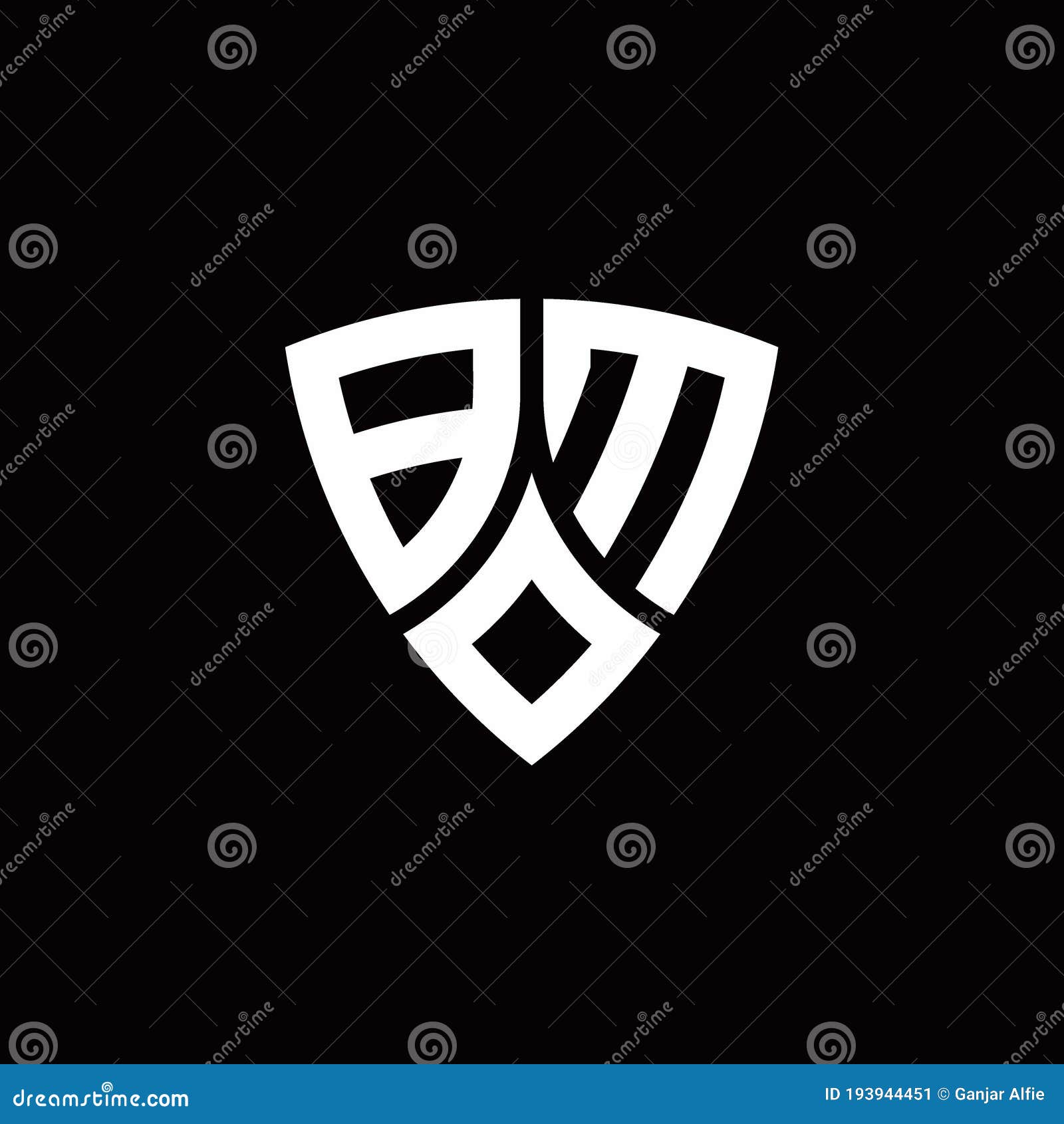 BM Monogram Logo with Modern Shield Style Design Template Stock Vector ...