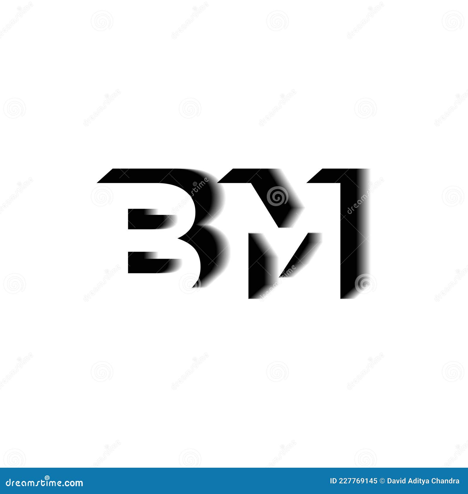 BM Monogram Shadow Shape Style Stock Vector - Illustration of business ...