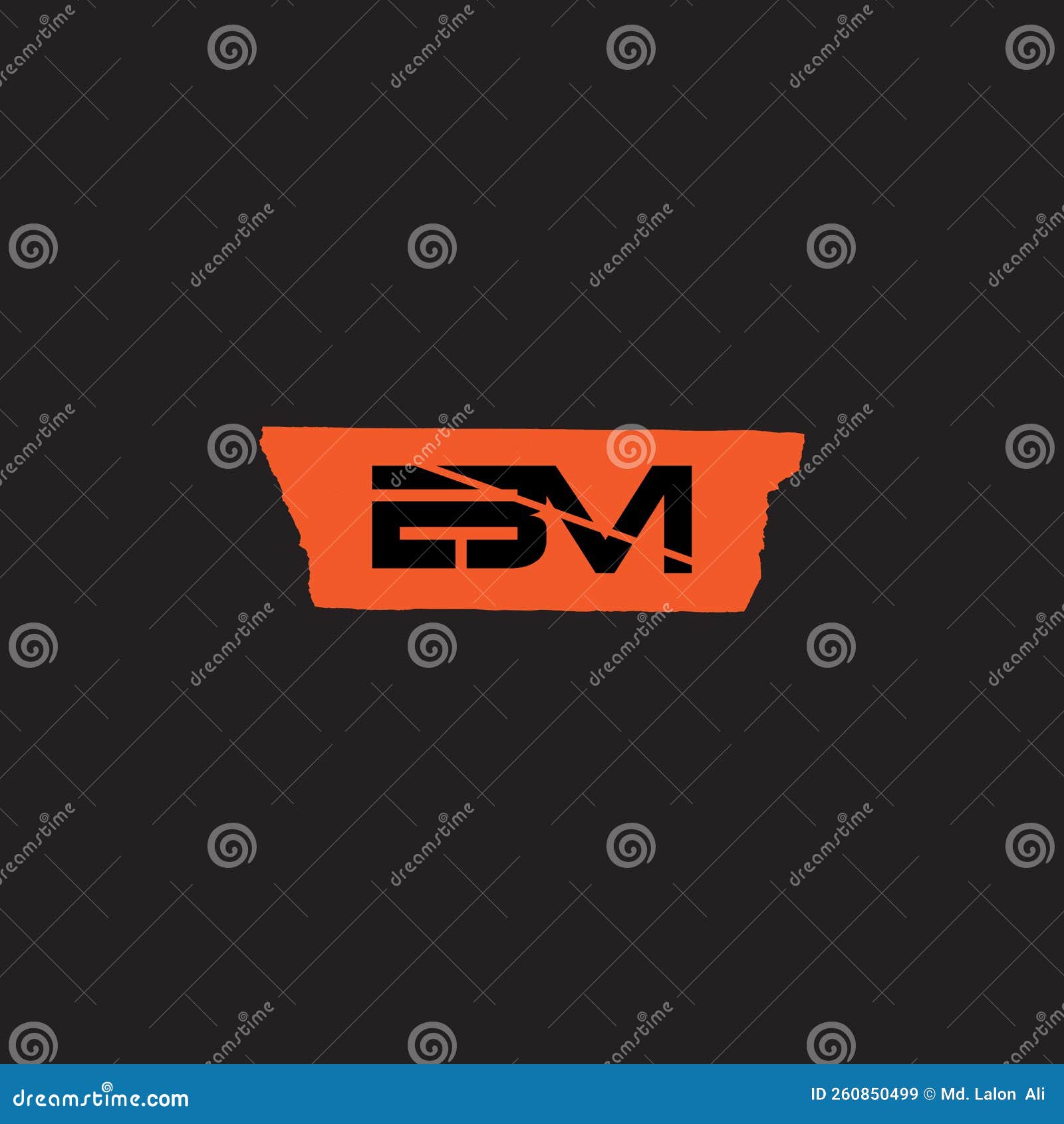 BM Text Logo Design stock vector. Illustration of font - 260850499