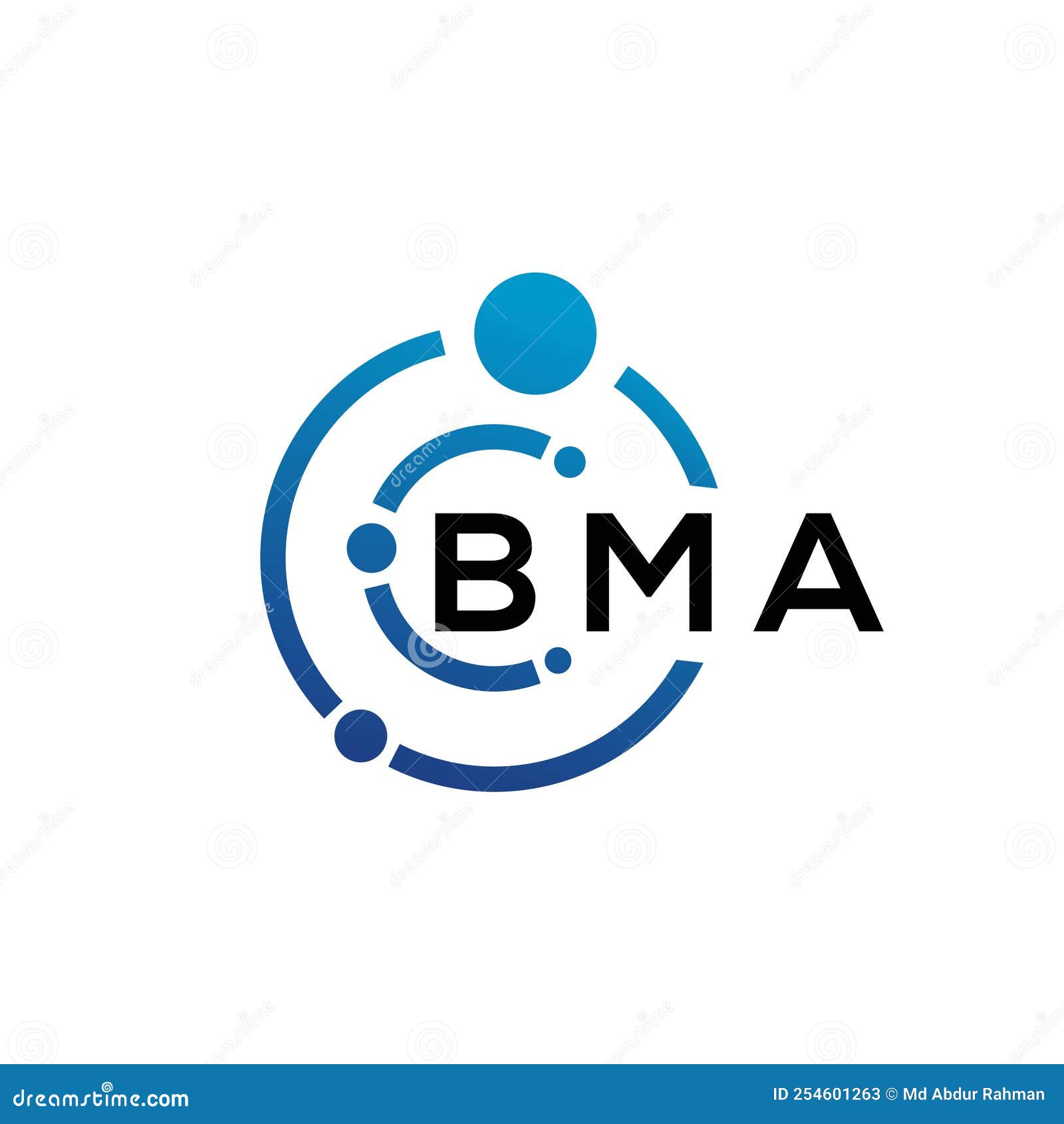 BMA Letter Logo Design on White Background. BMA Creative Initials ...