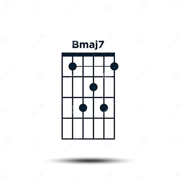 Bmaj7, Basic Guitar Chord Chart Icon Vector Template Stock Vector ...