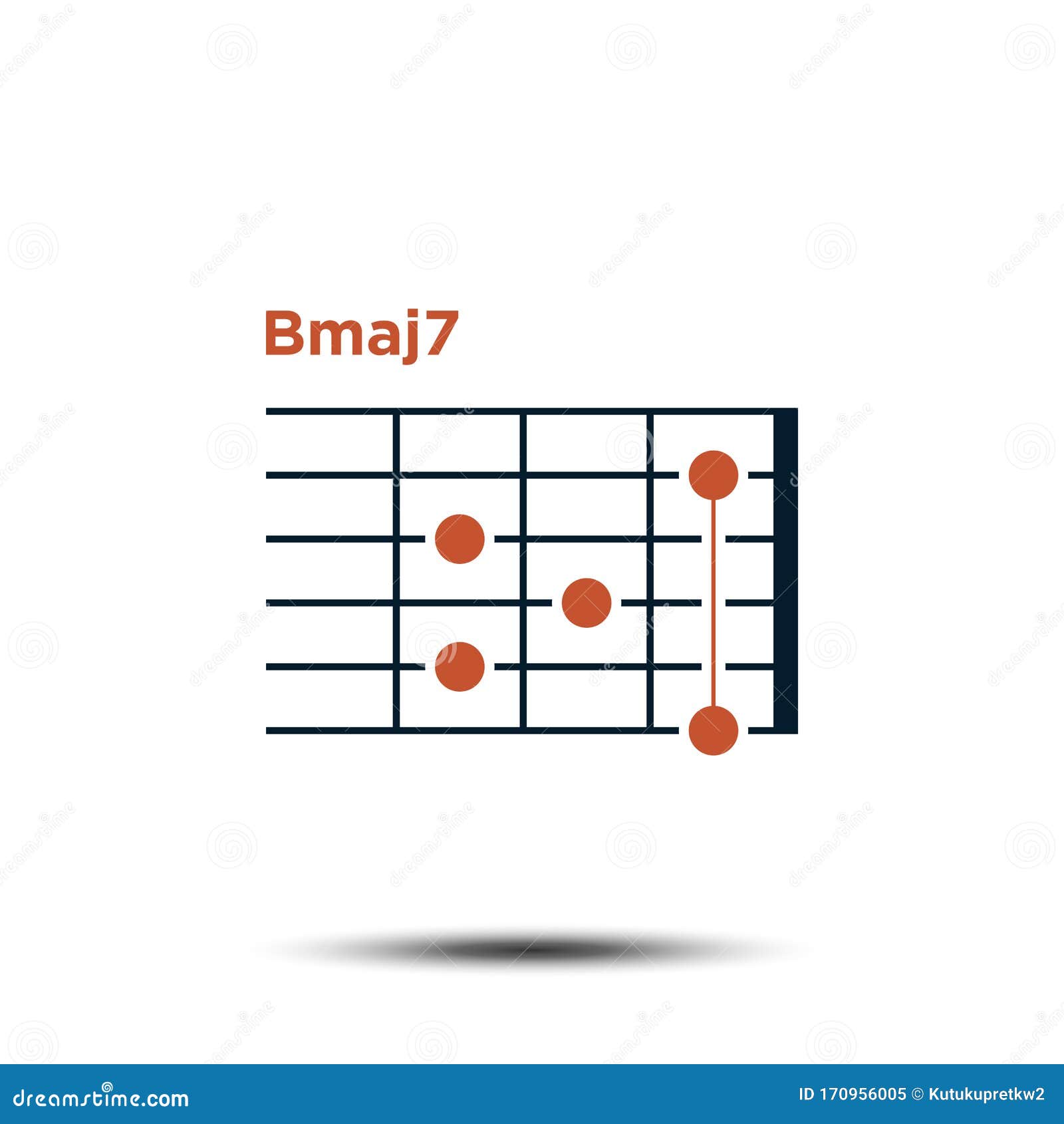Bmaj7, Basic Guitar Chord Chart Icon Vector Template Stock Vector ...