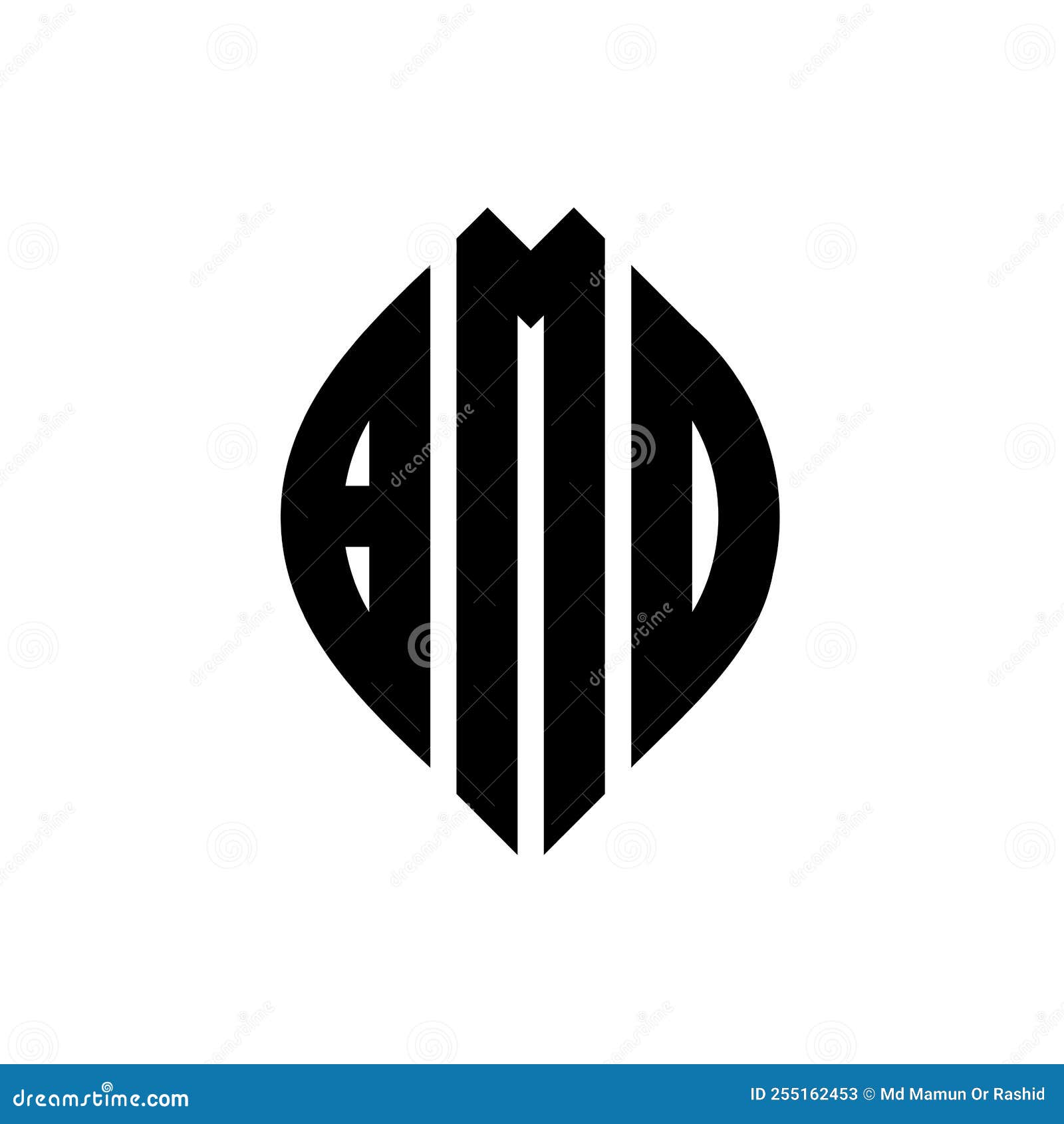 BMD Circle Letter Logo Design with Circle and Ellipse Shape. BMD ...