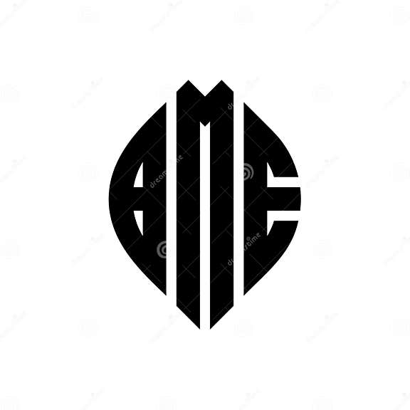 BME Circle Letter Logo Design with Circle and Ellipse Shape. BME Ellipse Letters with ...