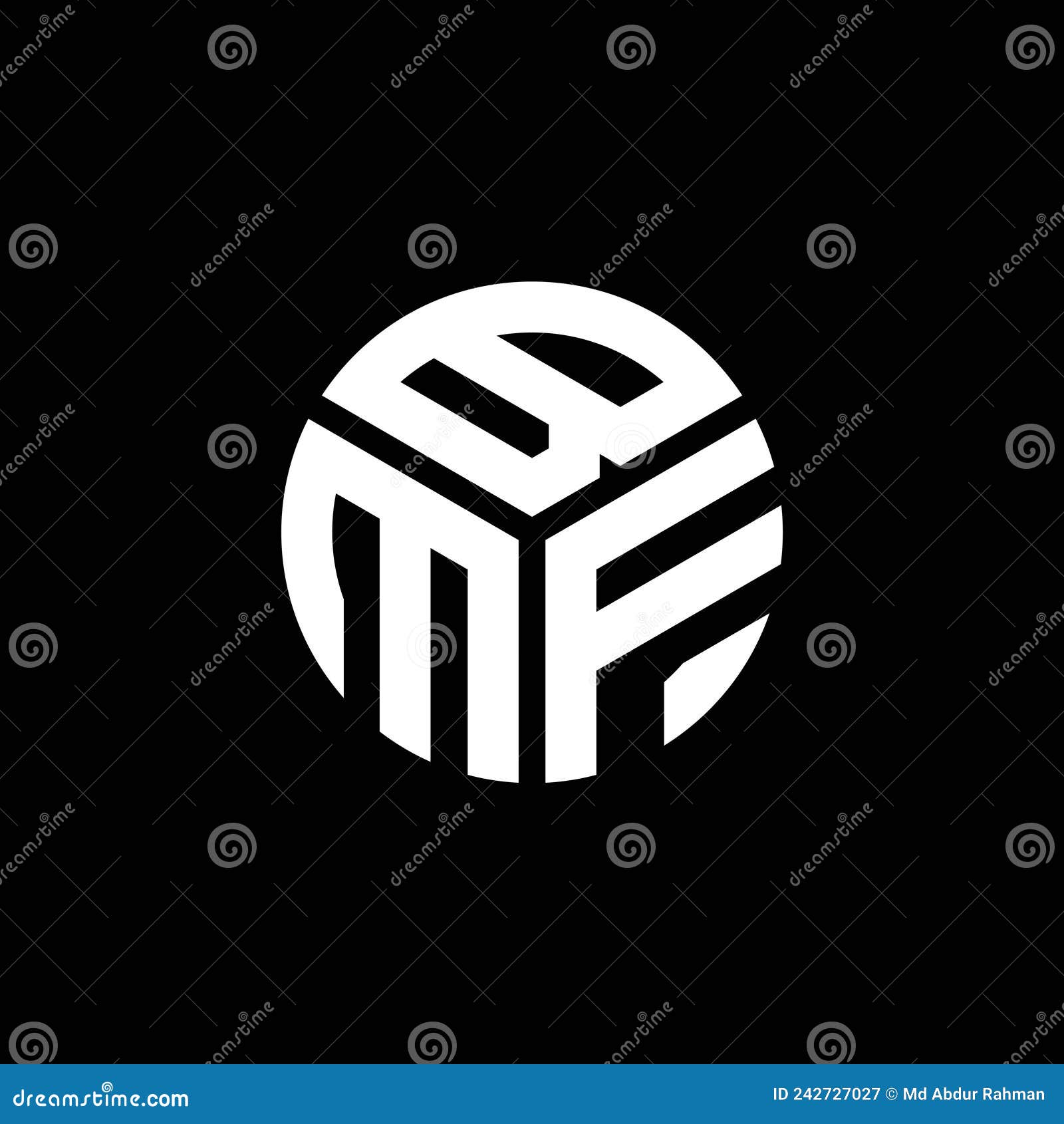 BMF Letter Logo Design on Black Background. BMF Creative Initials ...