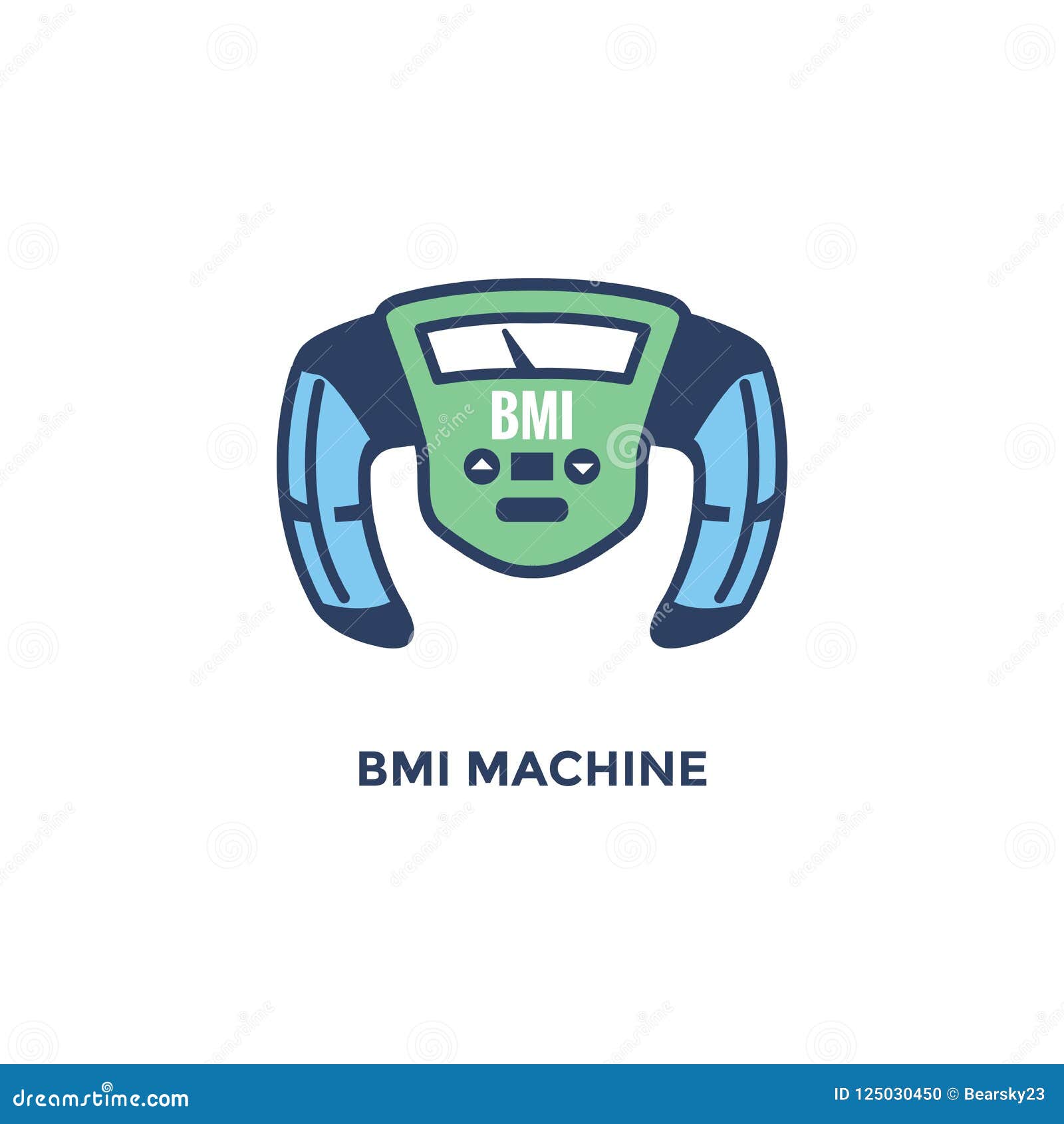 BMI - Body Mass Index Icon with BMI Machine - Green and Blue Stock ...