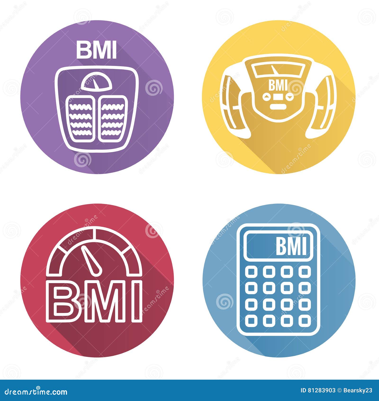 BMI or Body Mass Index Icons Stock Vector - Illustration of exercise ...