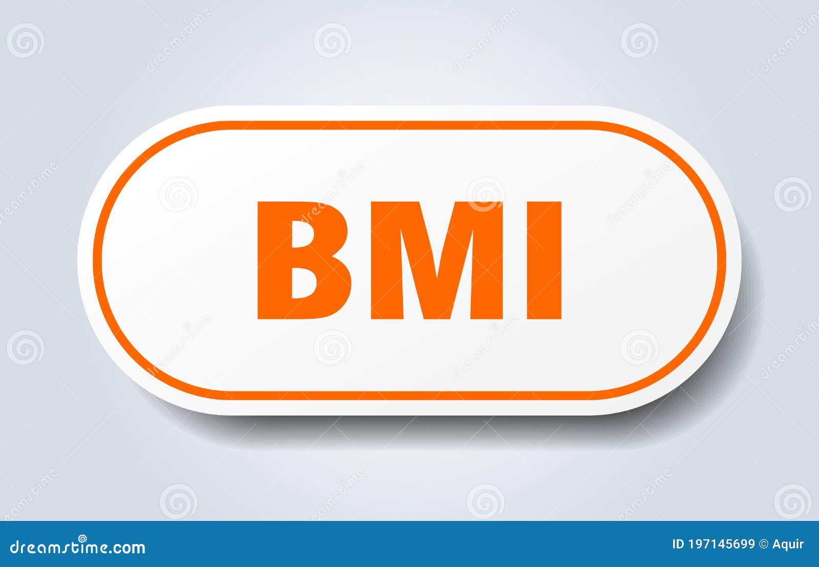 Bmi Sign. Rounded Isolated Button. White Sticker Stock Vector ...