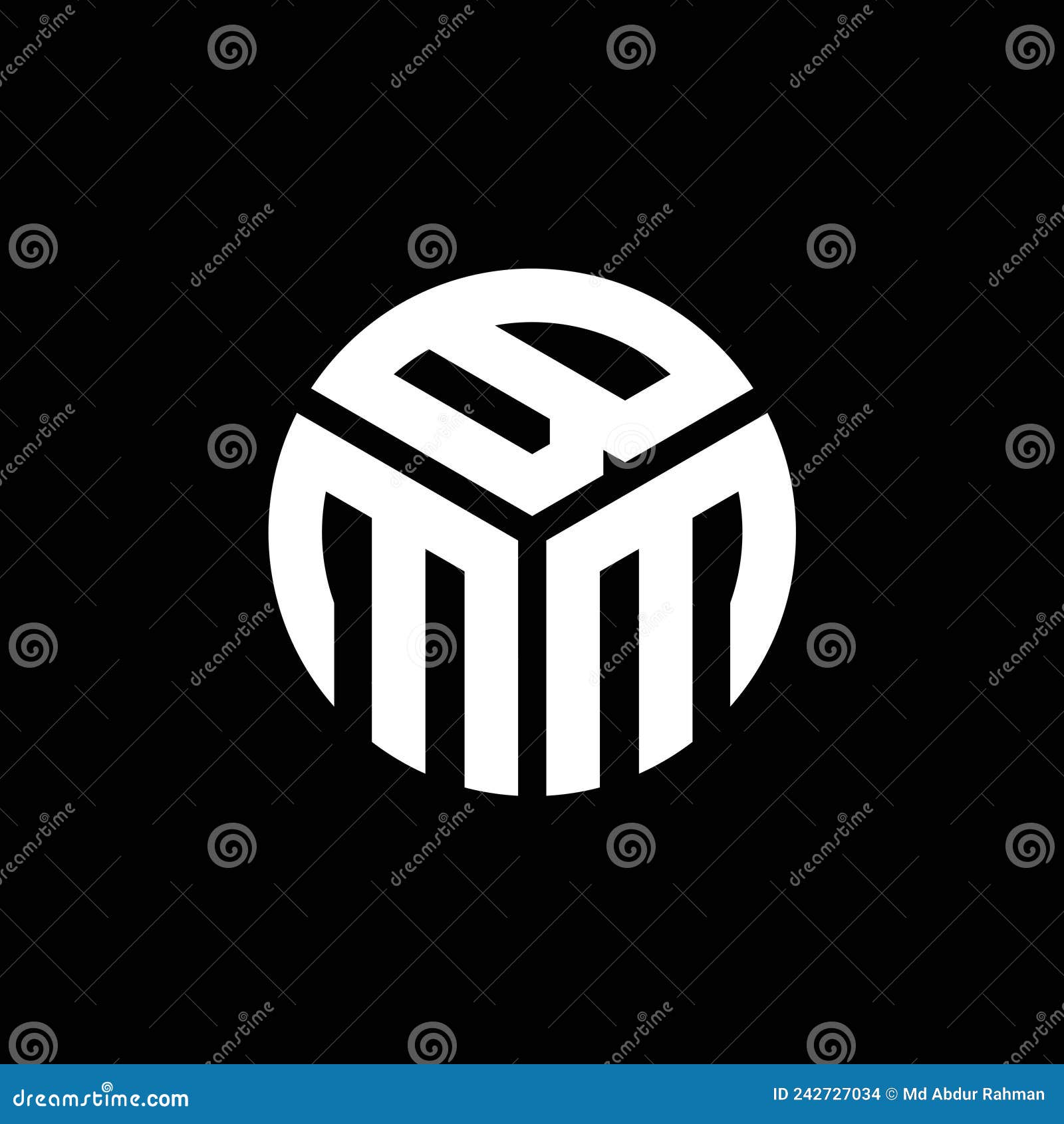 BMM Letter Logo Design on Black Background. BMM Creative Initials ...