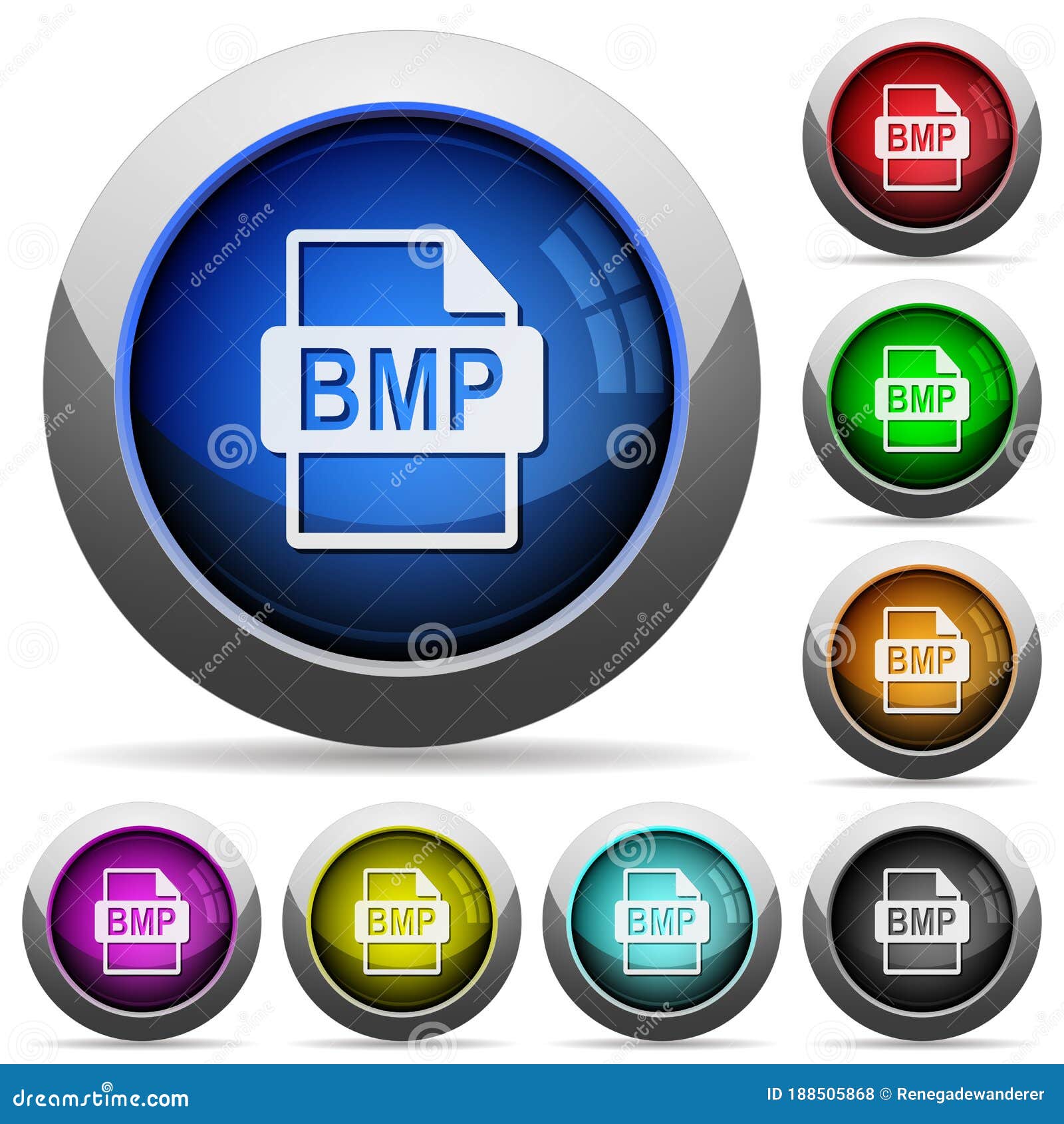 BMP File Format Round Glossy Buttons Stock Vector - Illustration of ...
