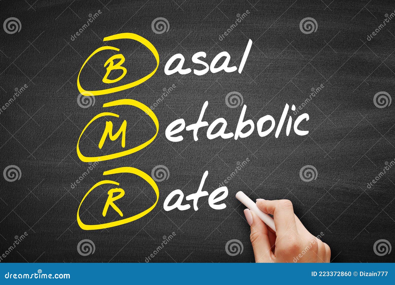 BMR - Basal Metabolic Rate Acronym, Concept on Blackboard Stock Photo ...