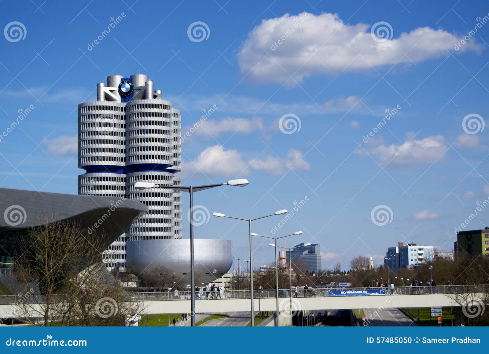 BMW building in Munich editorial image. Image of cloudy - 57485050
