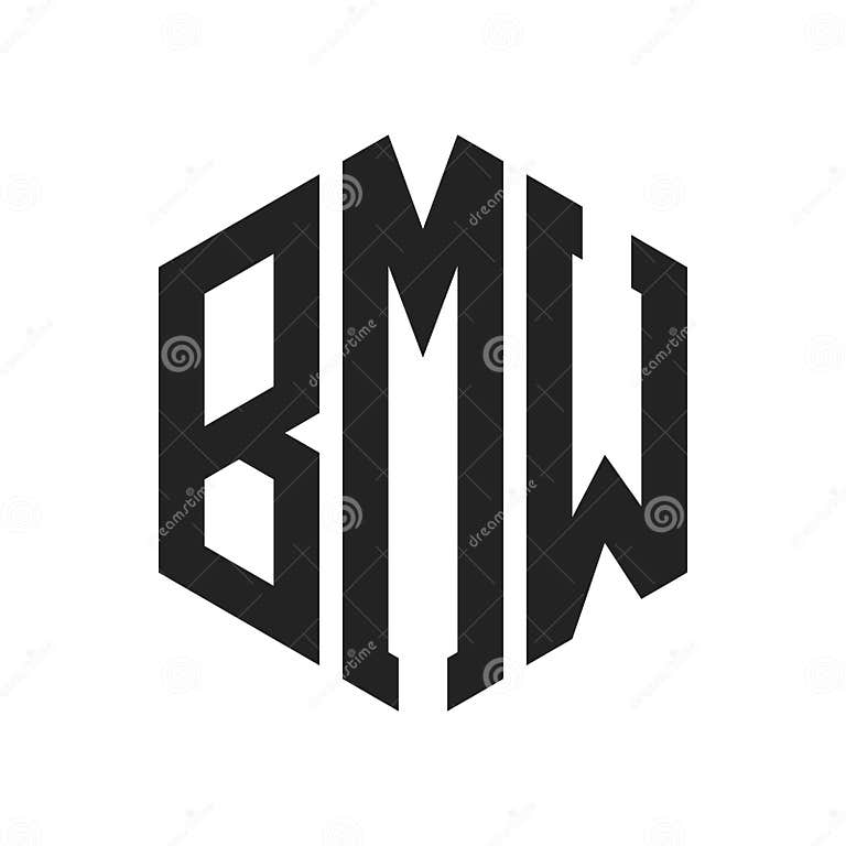 BMW Logo Design. Initial Letter BMW Monogram Logo Using Hexagon Shape ...