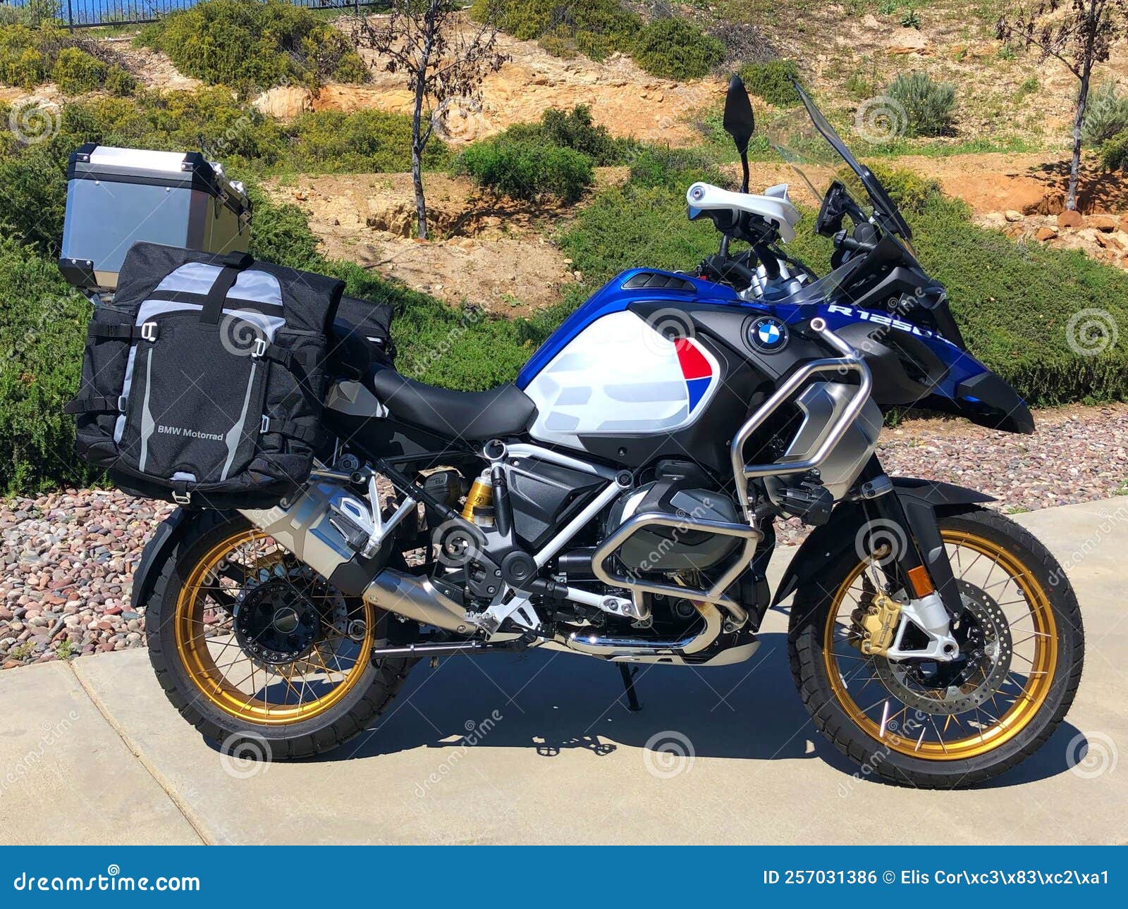 BMW R1250GS Motorcycle, Isolated Parked, Side View, Editorial Photo ...