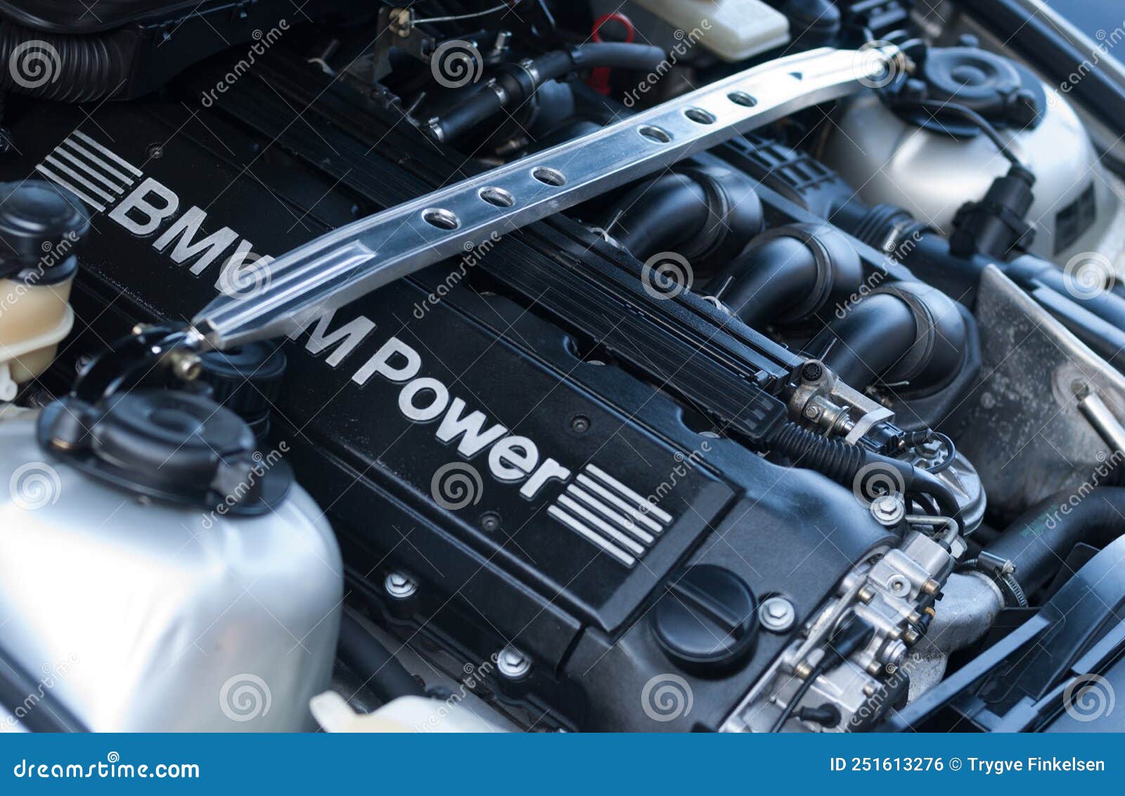 A BMW S50B30 Engine and Strut Bar of a E36 M3.. Editorial Photo - Image ...