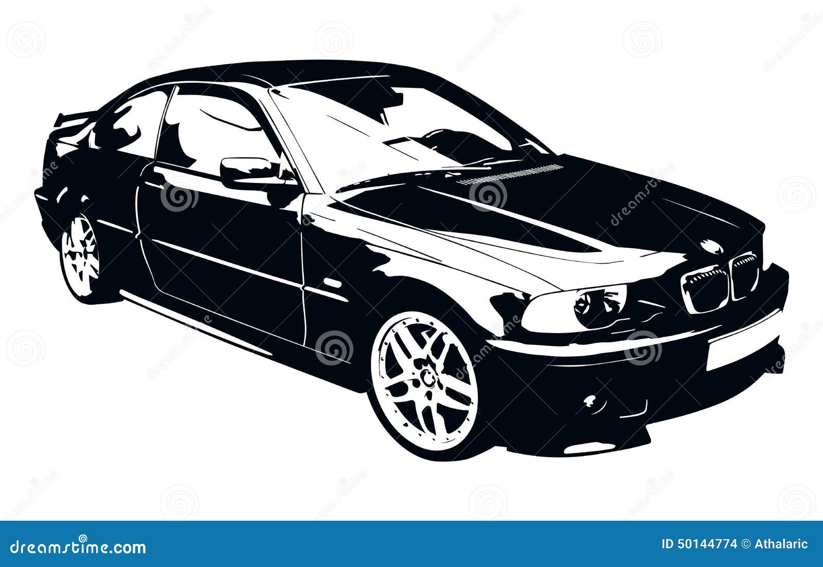 BMW-Schwarzweiss-Auto vektor abbildung. Illustration von fein - 50144774