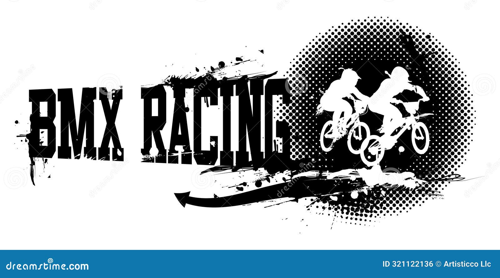 BMX Bicycle Racing Banner Vector Illustration Stock Illustration ...