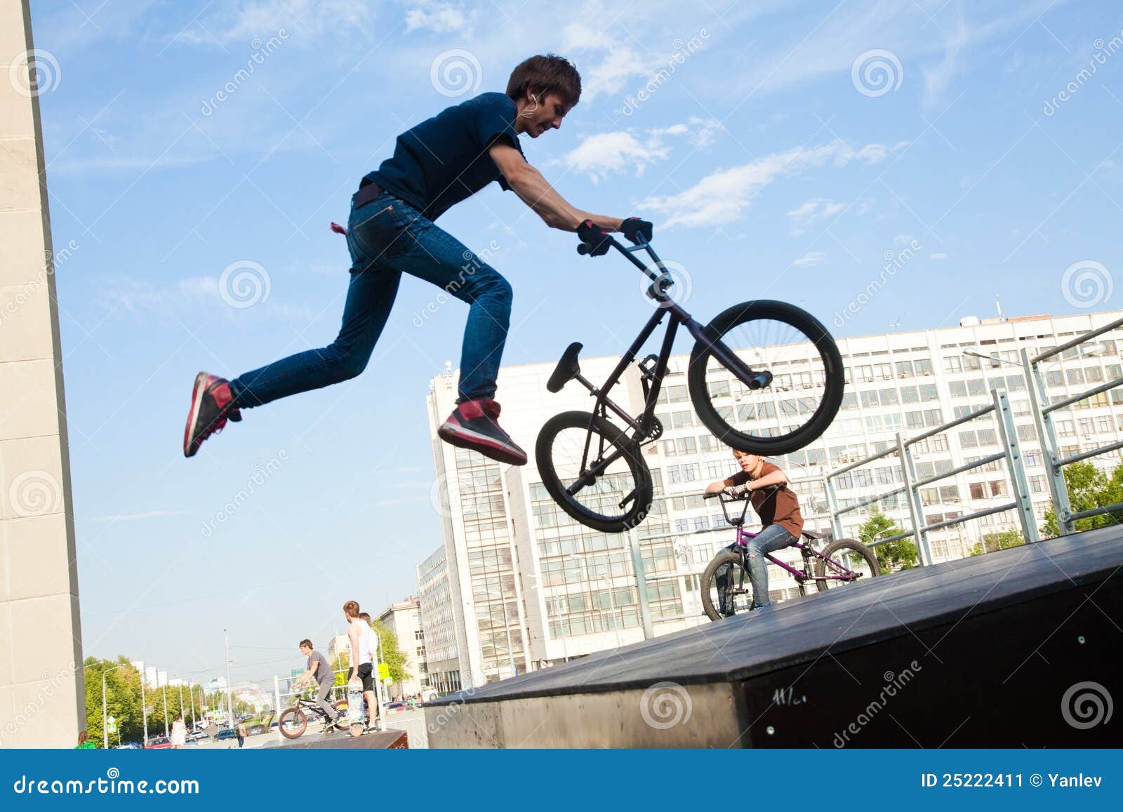 BMX bicycler over ramp stock image. Image of people, aggressive - 25222411