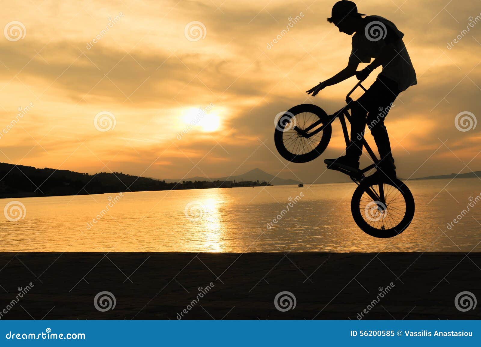 Bmx Biker Tricks Against a Beautiful Sunset. Stock Image - Image of ...