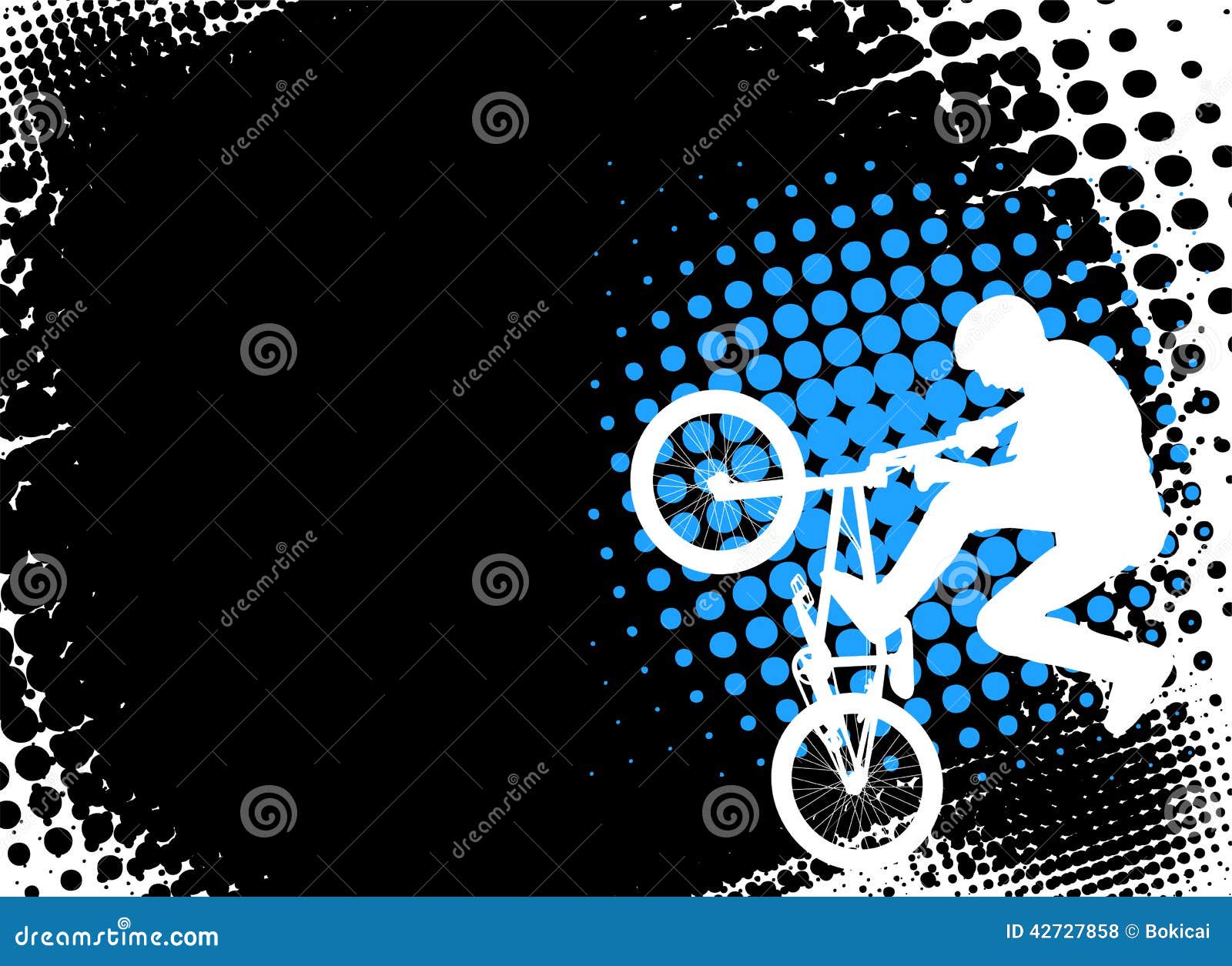 Bmx Cyclist on the Abstract Background Stock Vector - Illustration of ...
