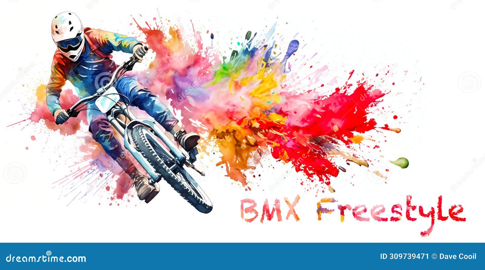 BMX FREESTYLE - Colourful Watercolour Web Banner for Olympic BMX ...