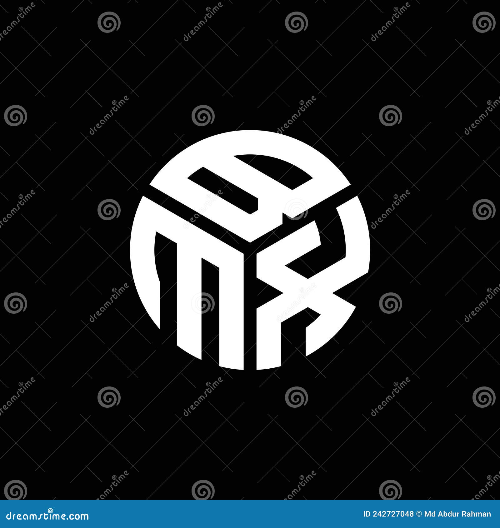 BMX Letter Logo Design on Black Background. BMX Creative Initials ...