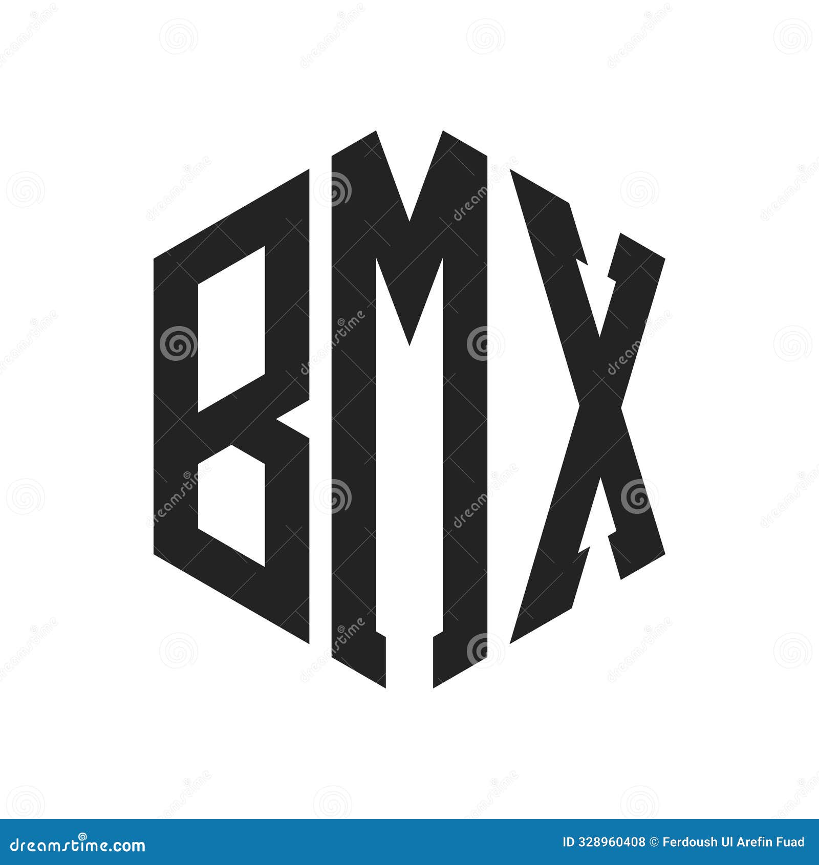 BMX Logo Design. Initial Letter BMX Monogram Logo Using Hexagon Shape ...