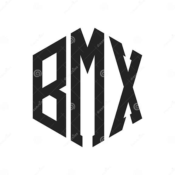 BMX Logo Design. Initial Letter BMX Monogram Logo Using Hexagon Shape ...