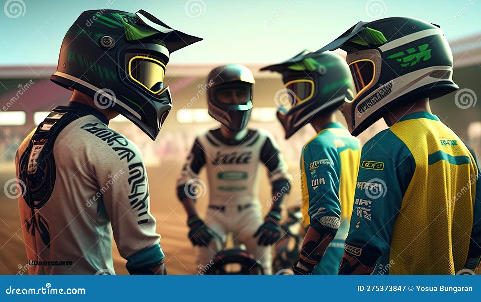 BMX Racing Team, Digital Art Illustration, Generative AI Stock ...