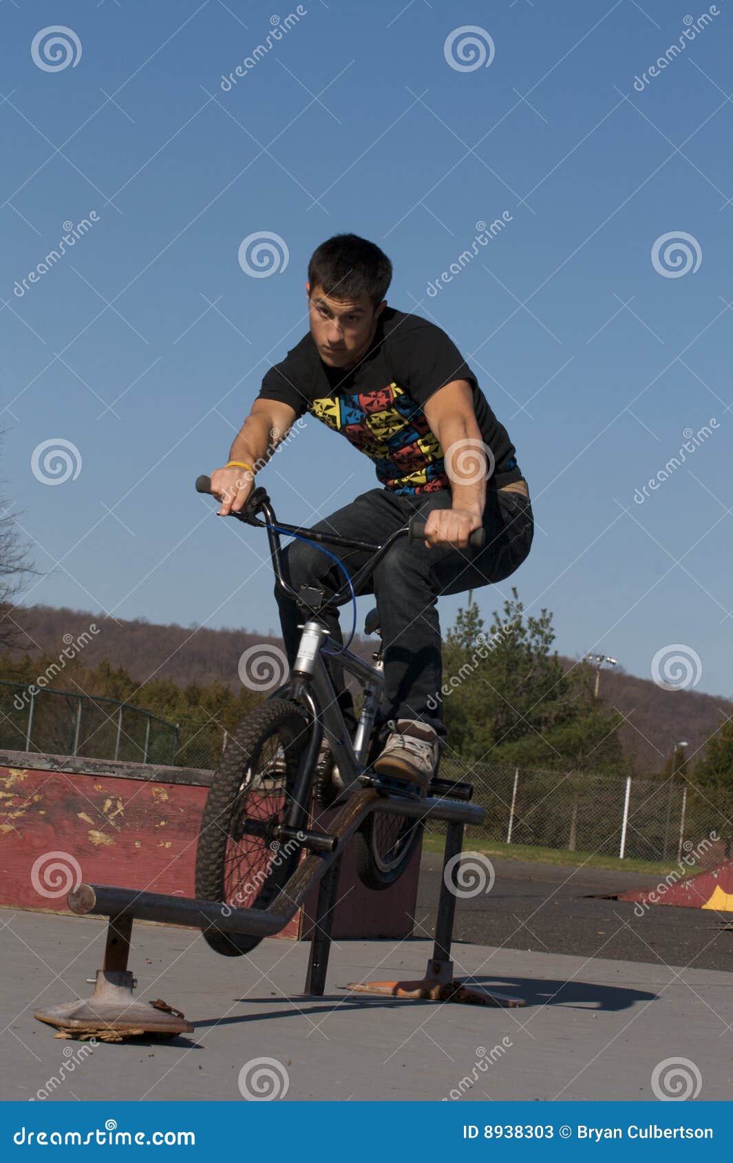 Bmx Rail Slide stock image. Image of bicycle, park, action - 8938303