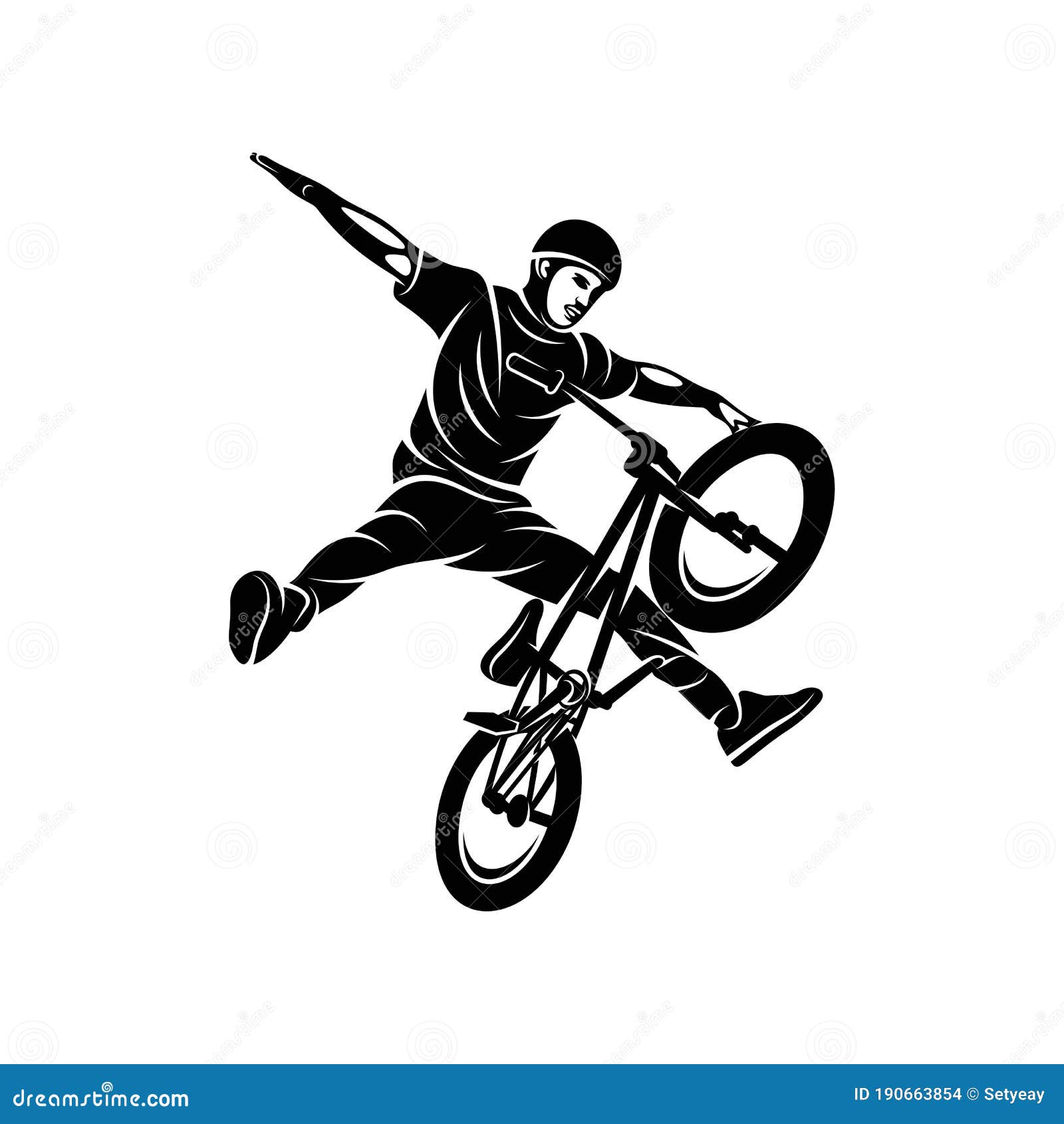 BMX Rider Design Vector Template, Illustration, Silhouette ...