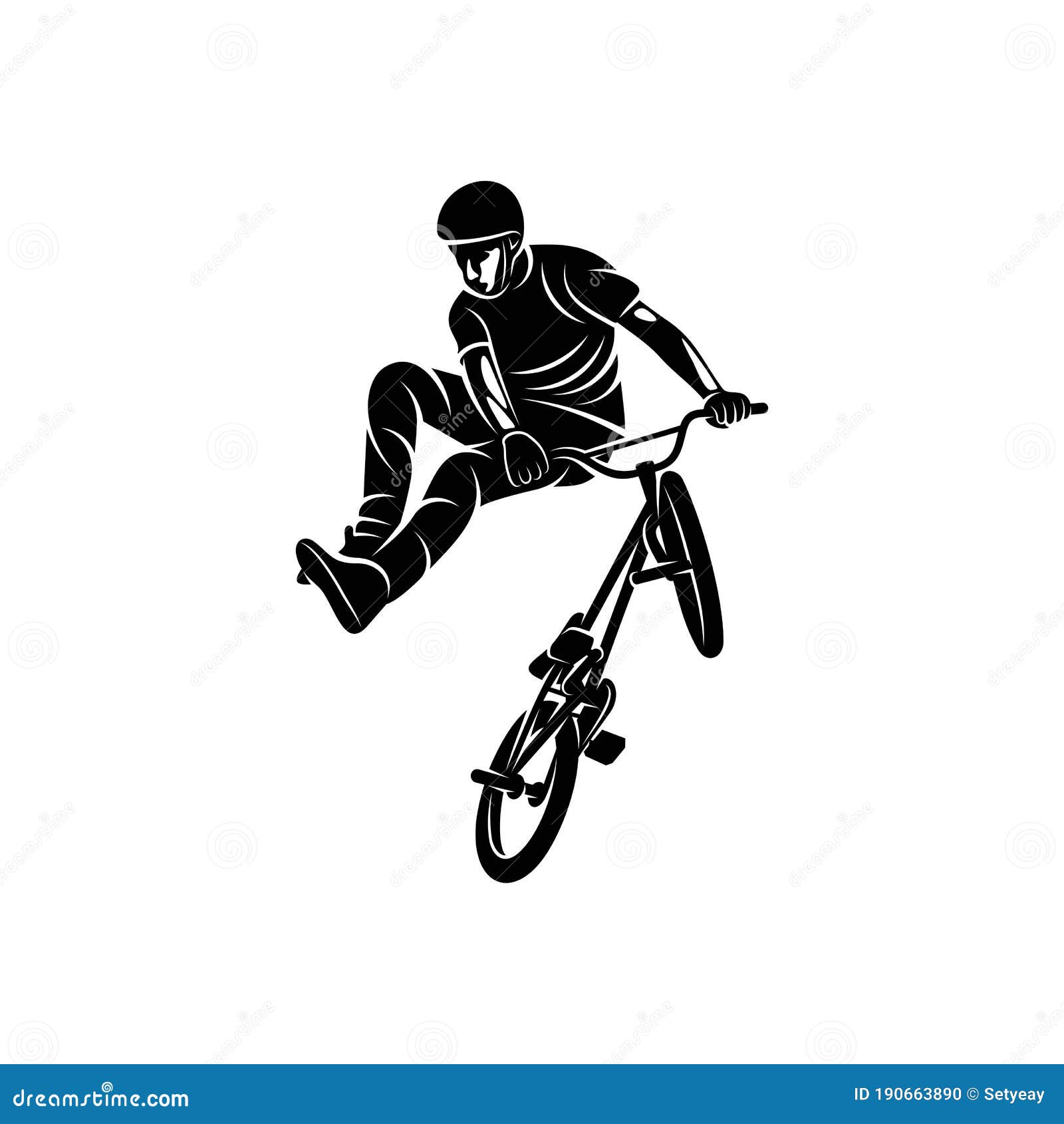 BMX Rider Design Vector Template, Illustration, Silhouette ...