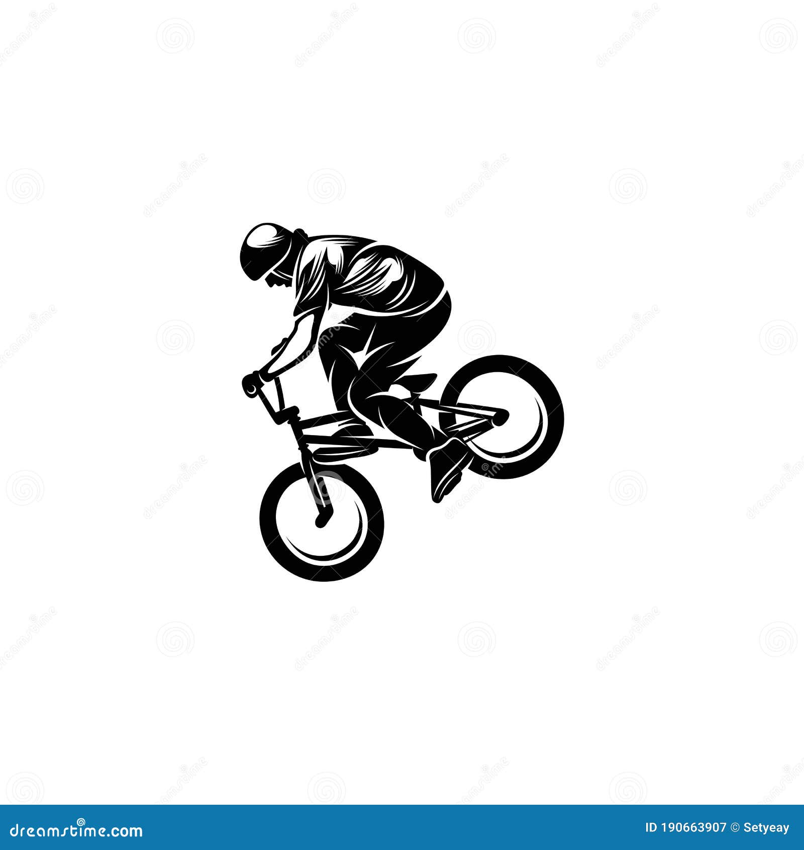 BMX Rider Design Vector Template, Illustration, Silhouette Stock Vector ...