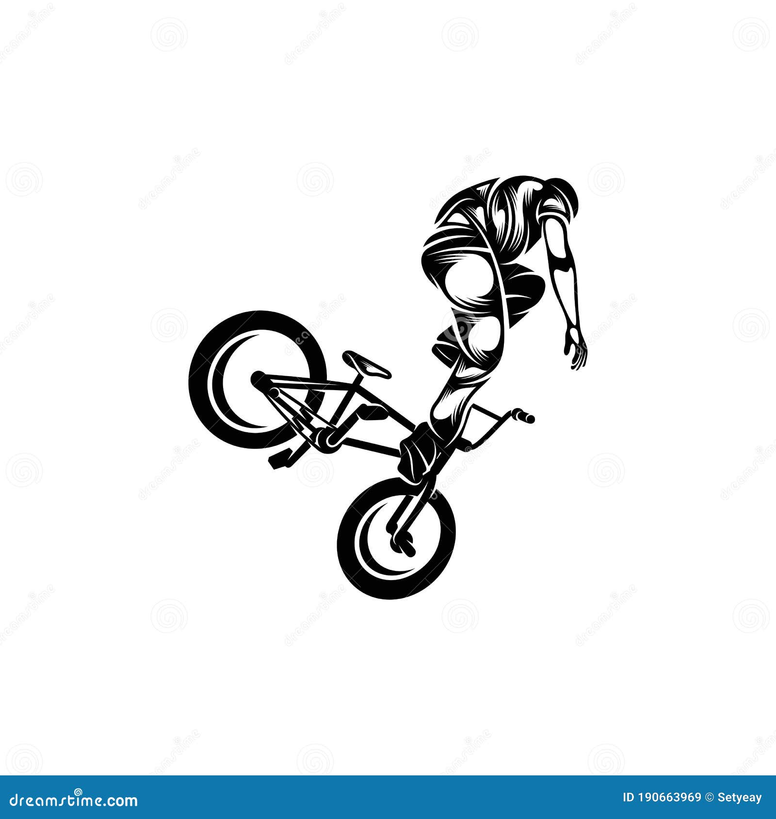 BMX Rider Design Vector Template, Illustration, Silhouette Stock Vector ...