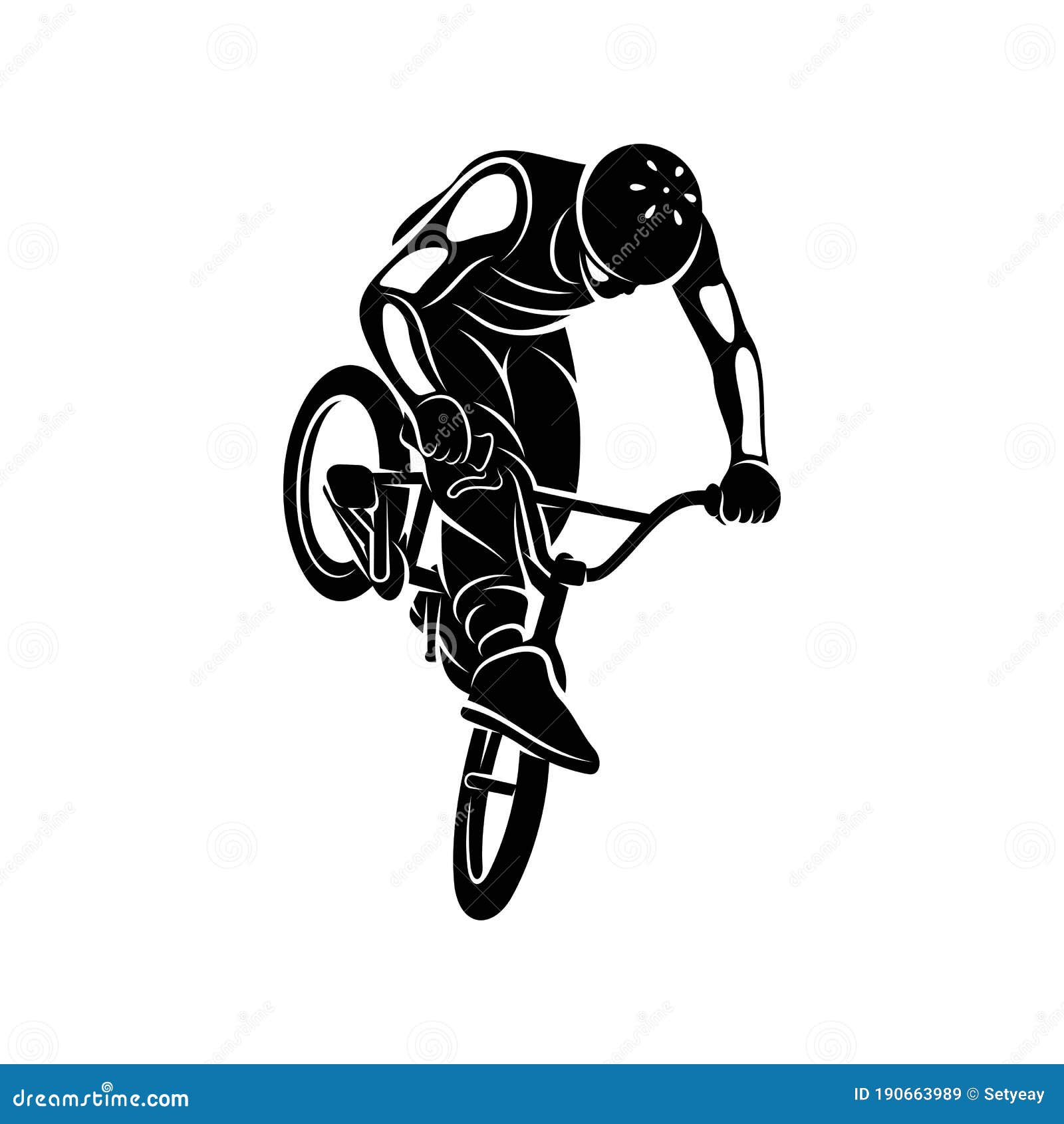 BMX Rider Design Vector Template, Illustration, Silhouette Stock Vector ...