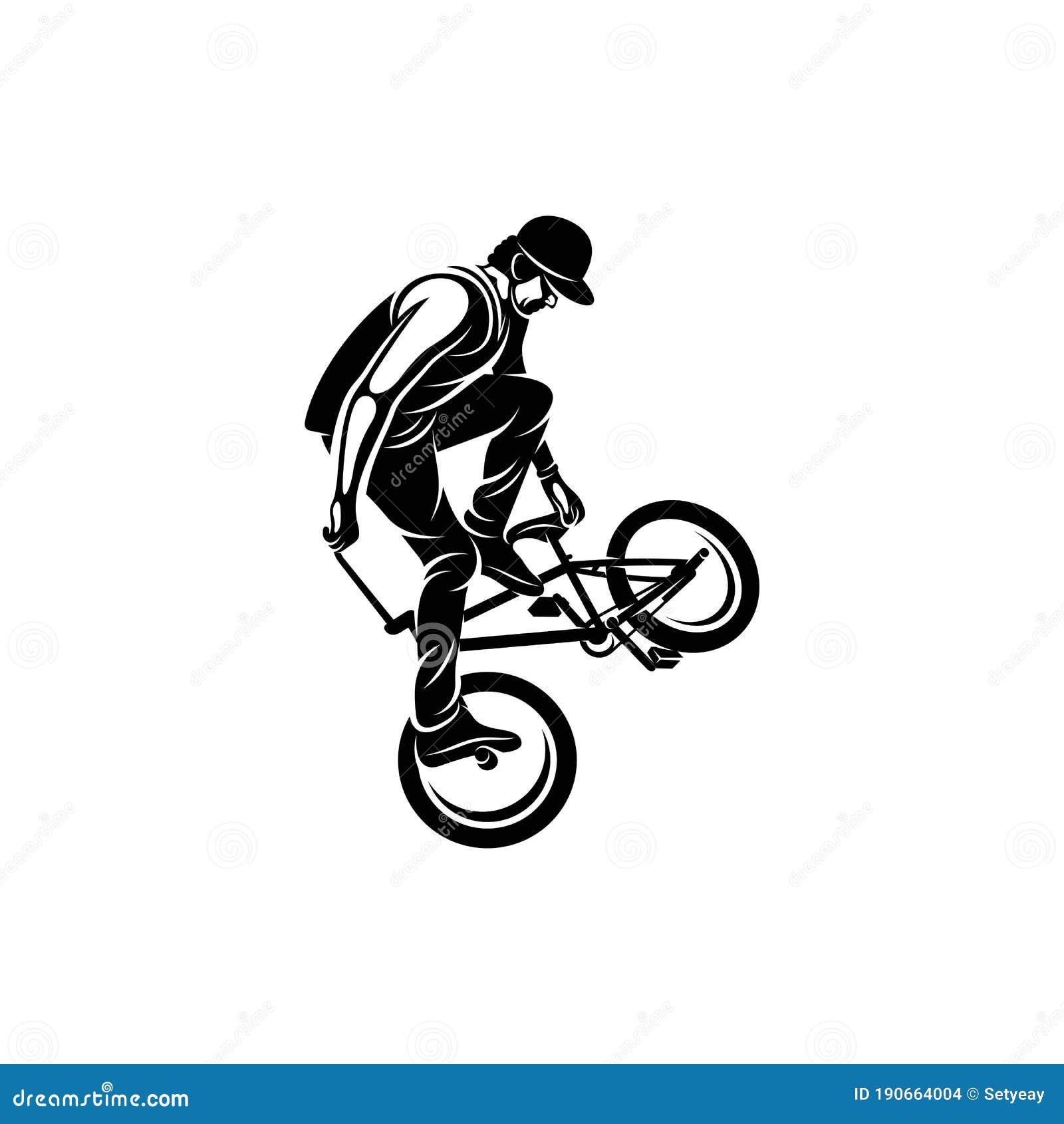 BMX Rider Design Vector Template, Illustration, Silhouette Stock Vector ...