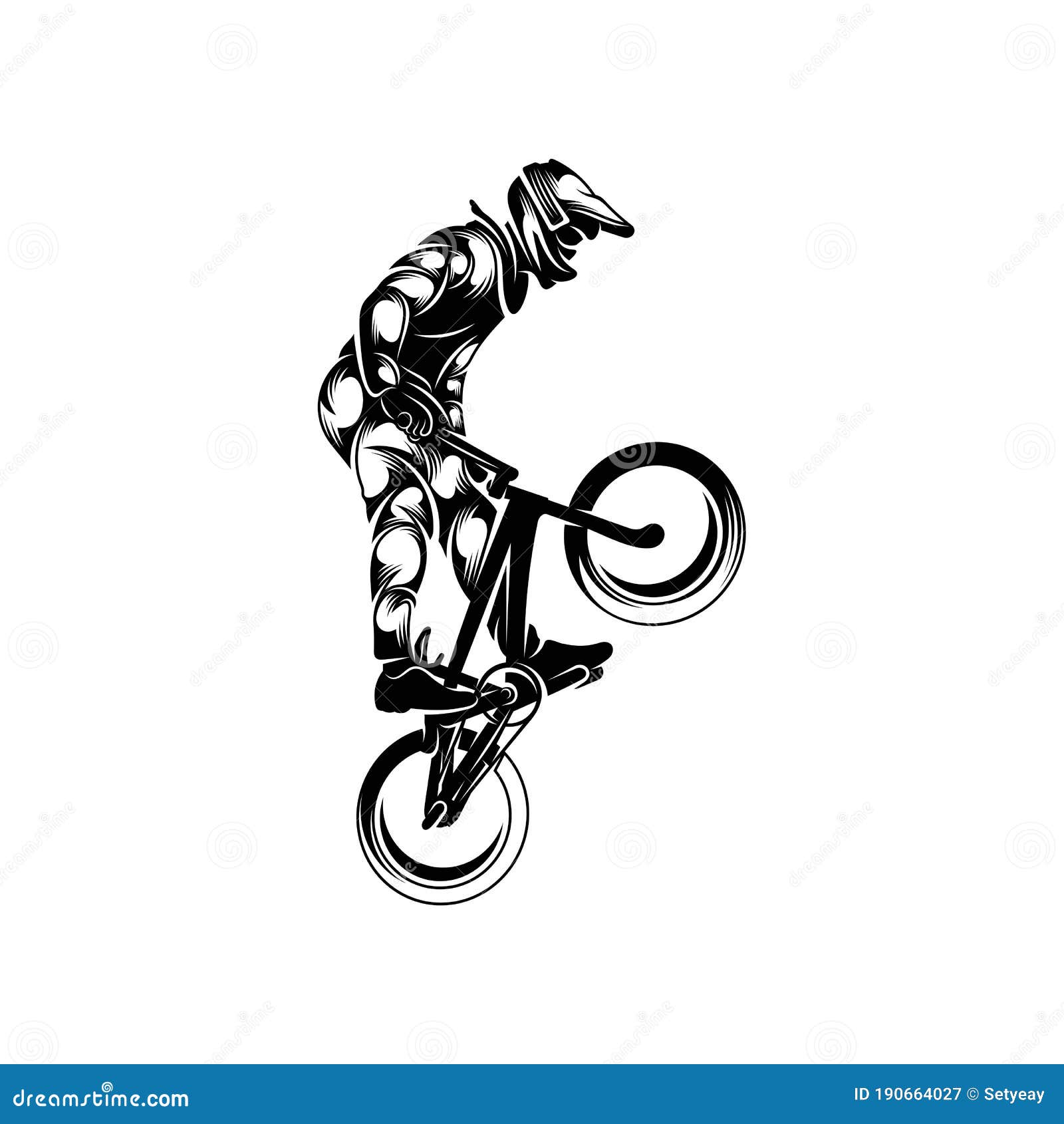 BMX Rider Design Vector Template, Illustration, Silhouette Stock Vector ...