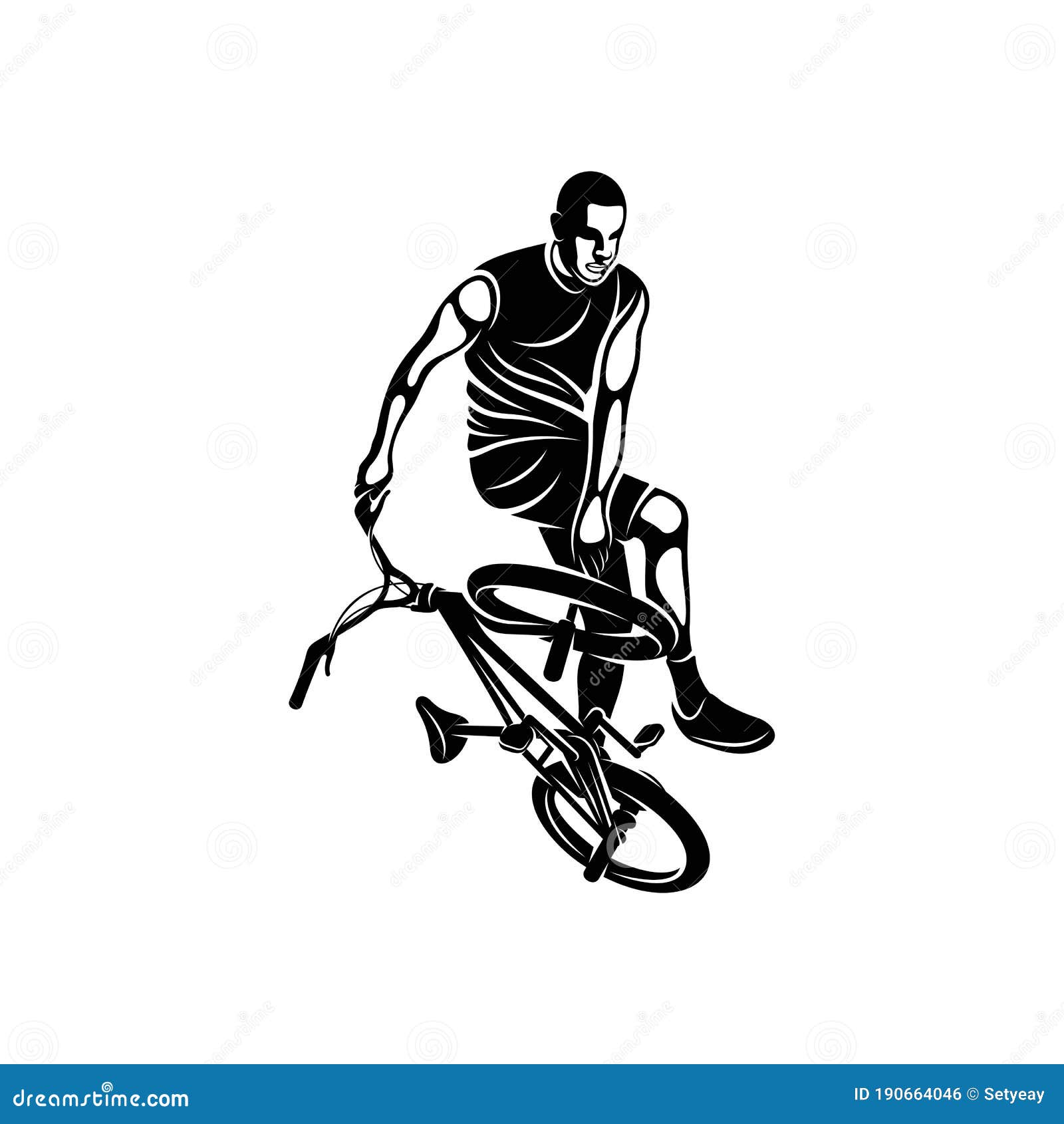 BMX Rider Design Vector Template, Illustration, Silhouette Stock Vector ...