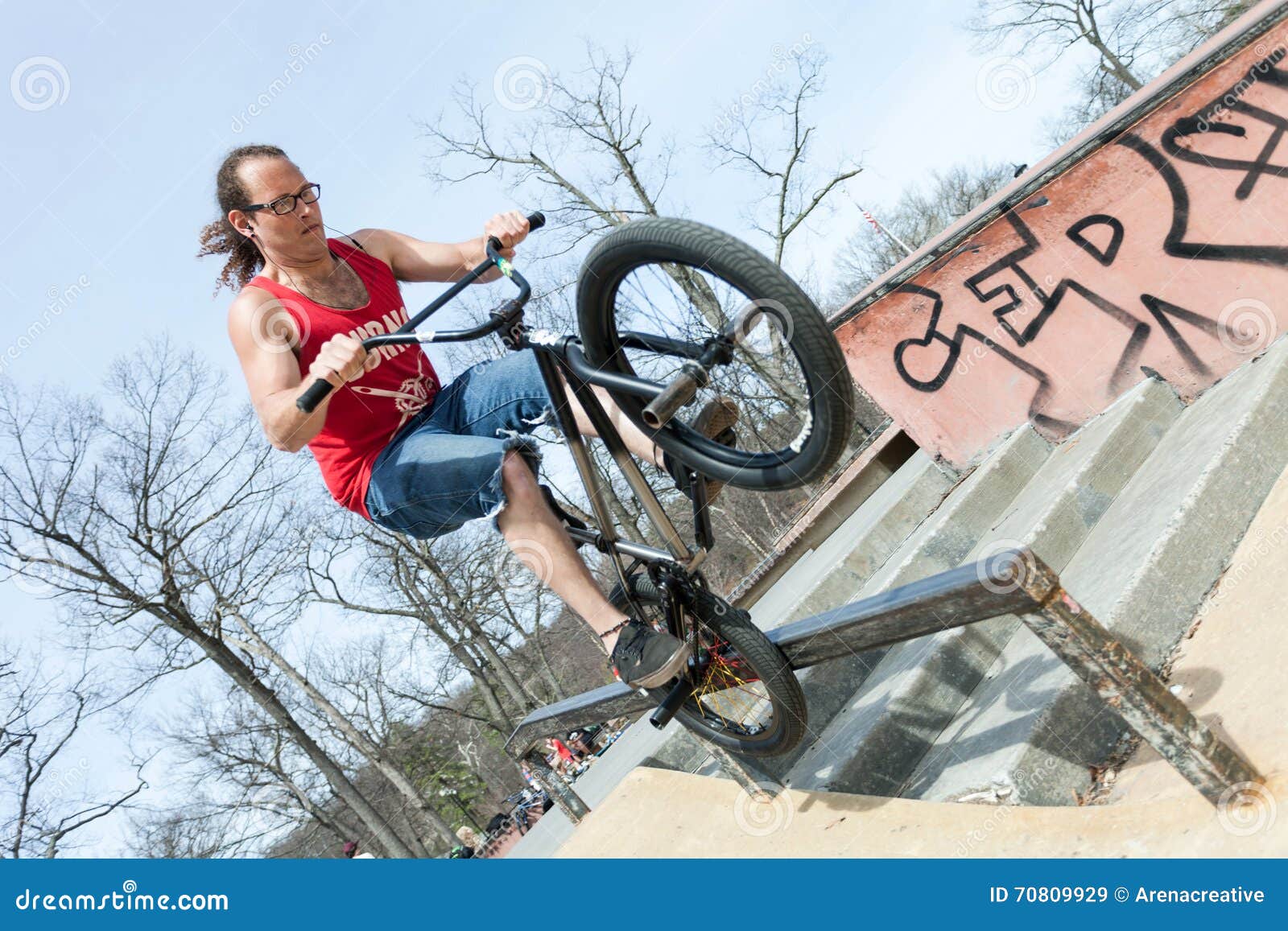 BMX Rider Doing Tricks stock image. Image of high, games - 70809929