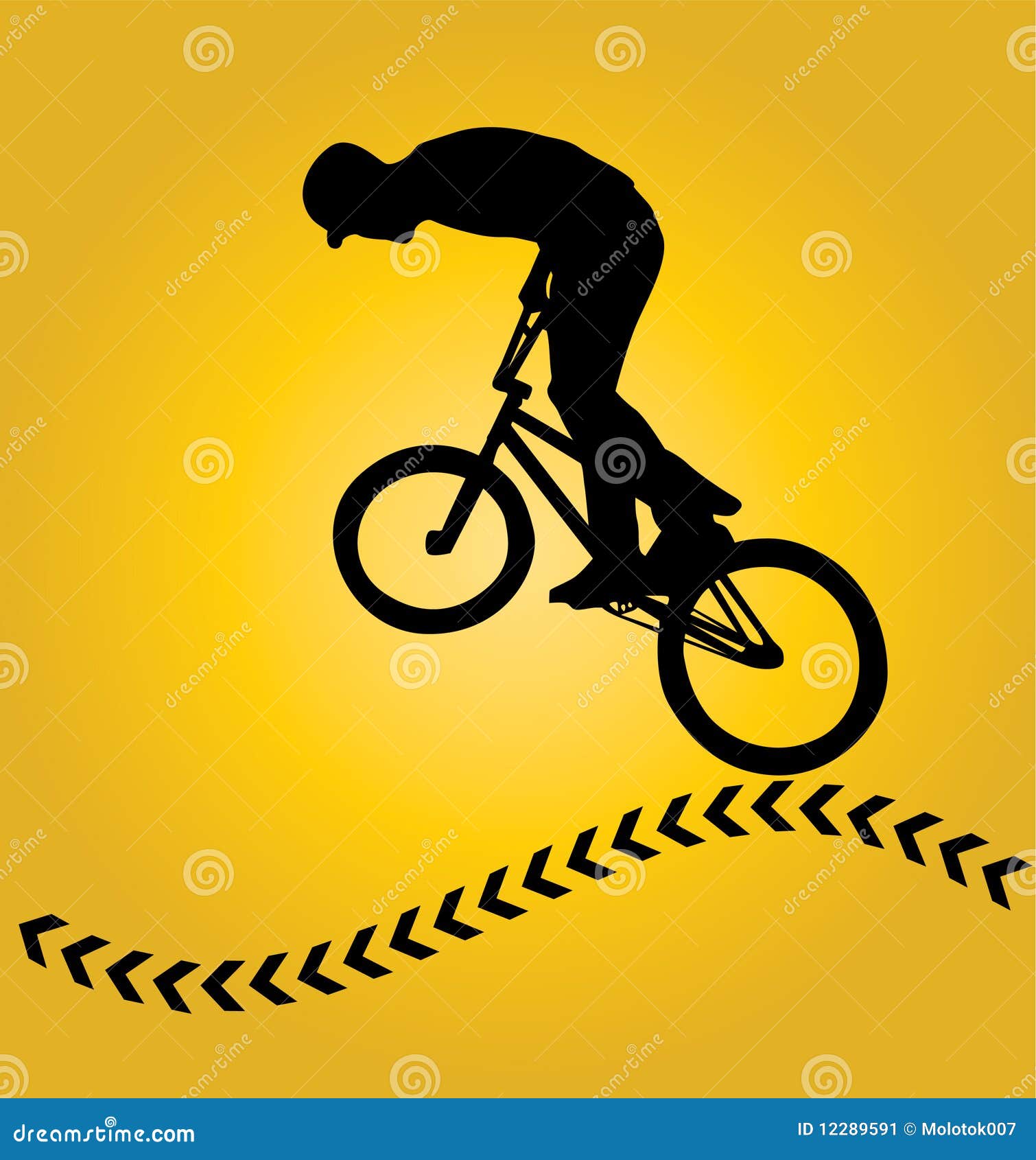 Bmx Rider Silhouette Cartoon Vector | CartoonDealer.com #12289591