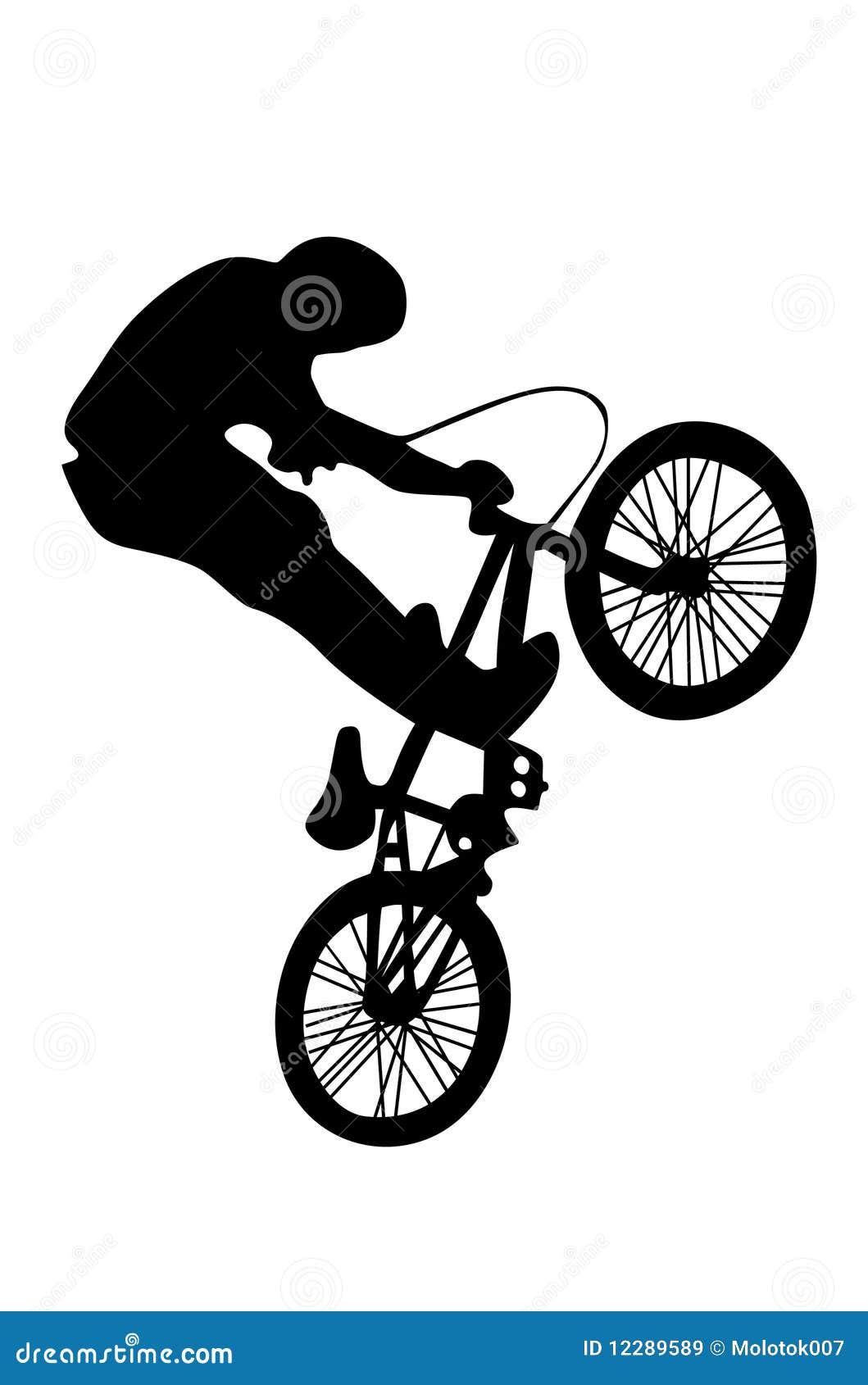 Bmx Rider Silhouette Isolated on White Stock Vector - Illustration of ...