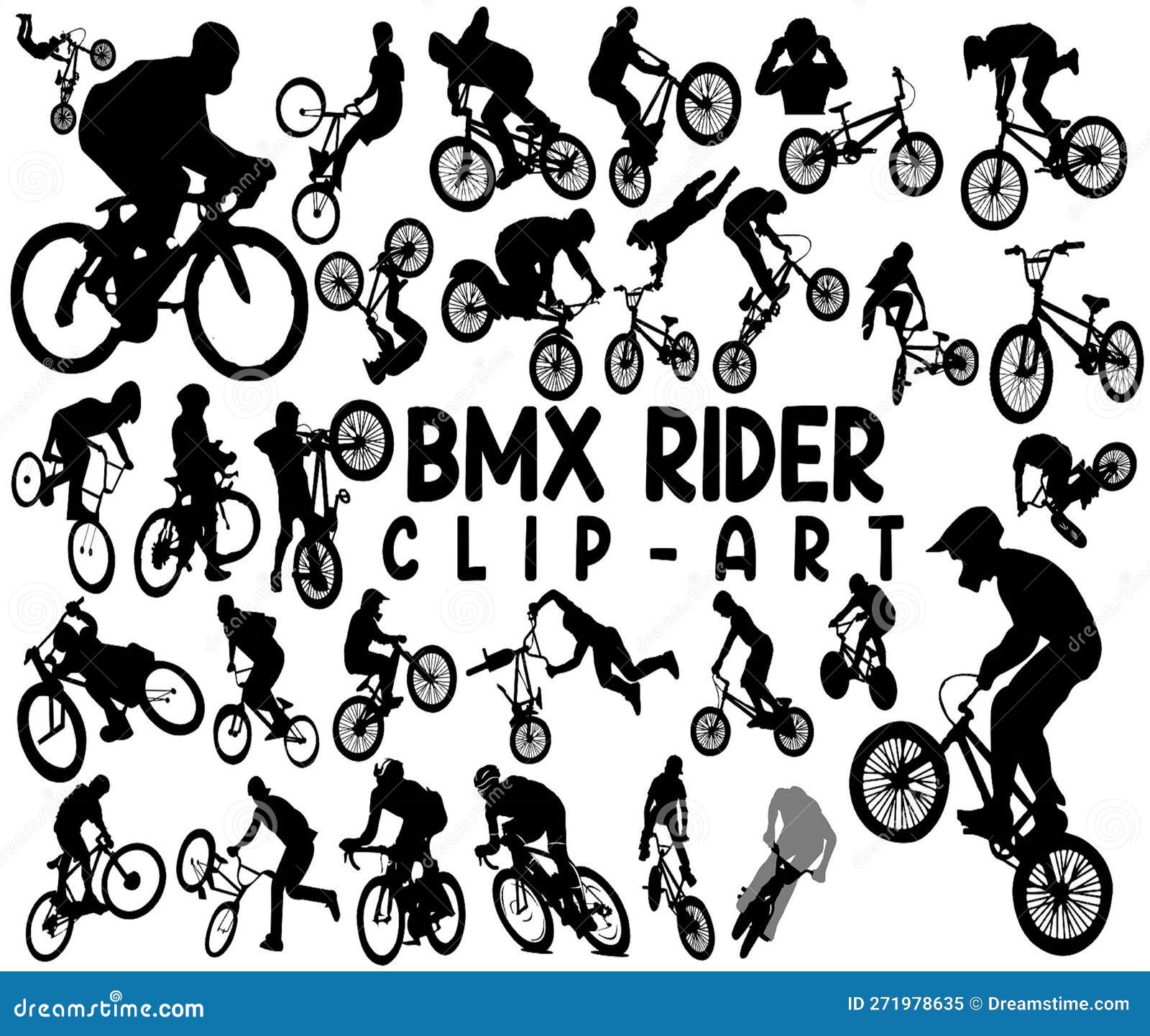 Bmx Rider SVG Bundle stock illustration. Illustration of racer - 271978635