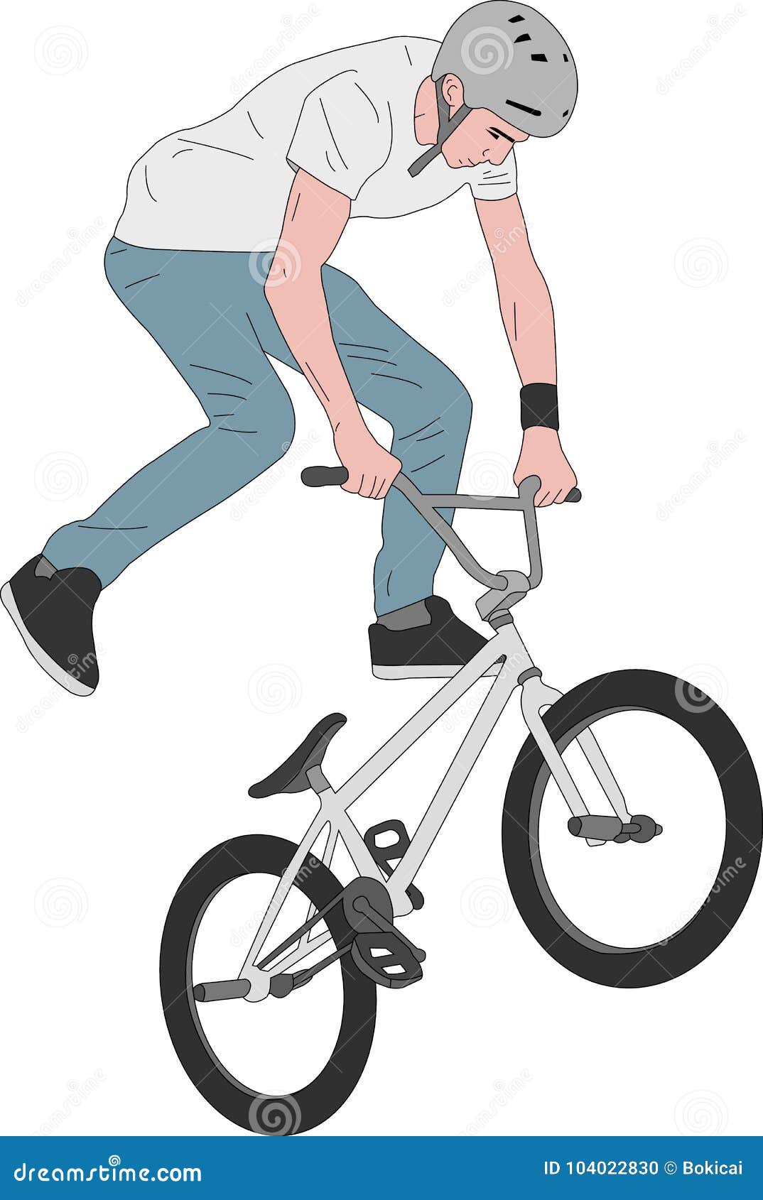 BMX Stunt Bicyclist Cartoon Vector | CartoonDealer.com #36771137