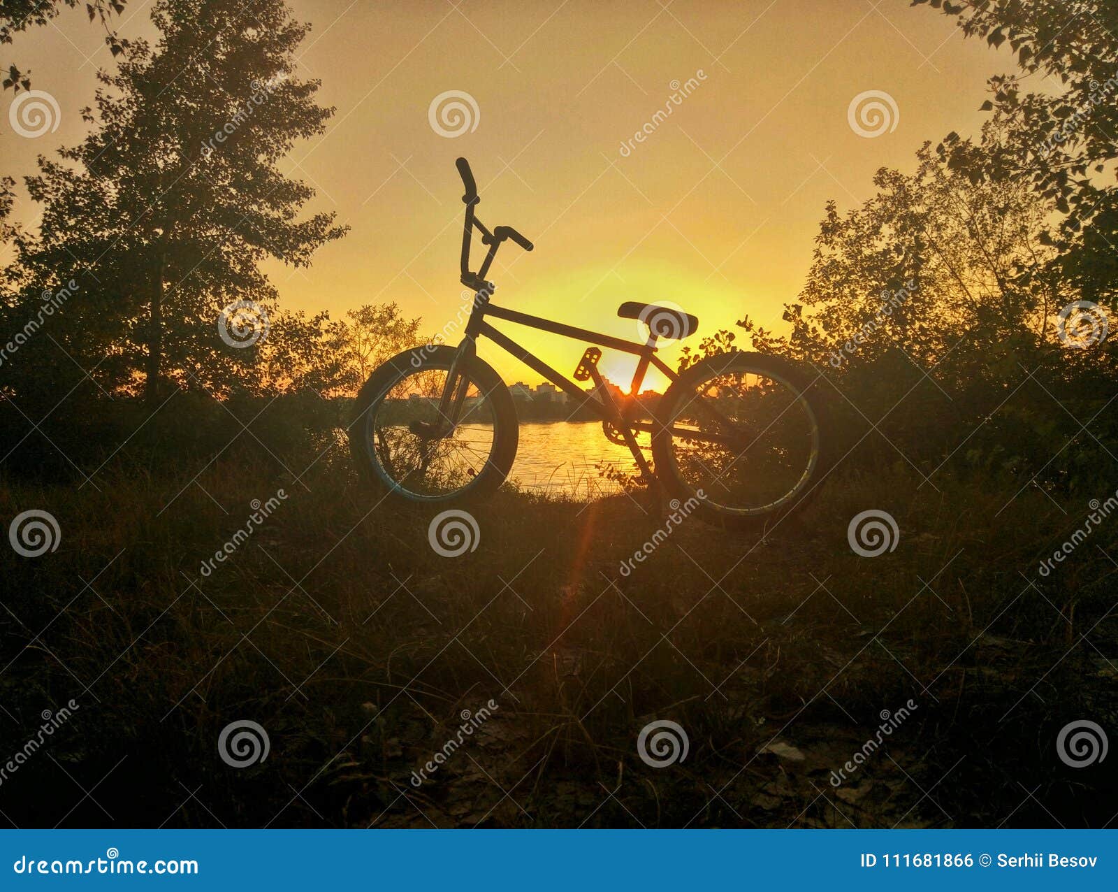 Bmx sunset stock photo. Image of bike, river, sunset - 111681866